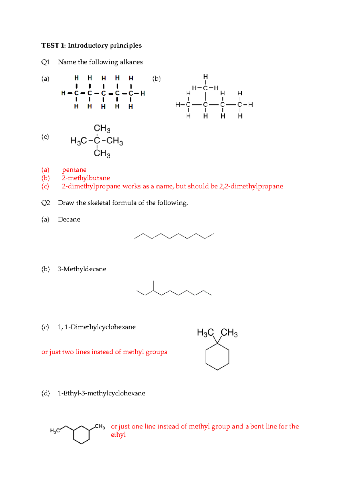 Chemistry Basic Principles - Test Answers - TEST 1: Introductory ...