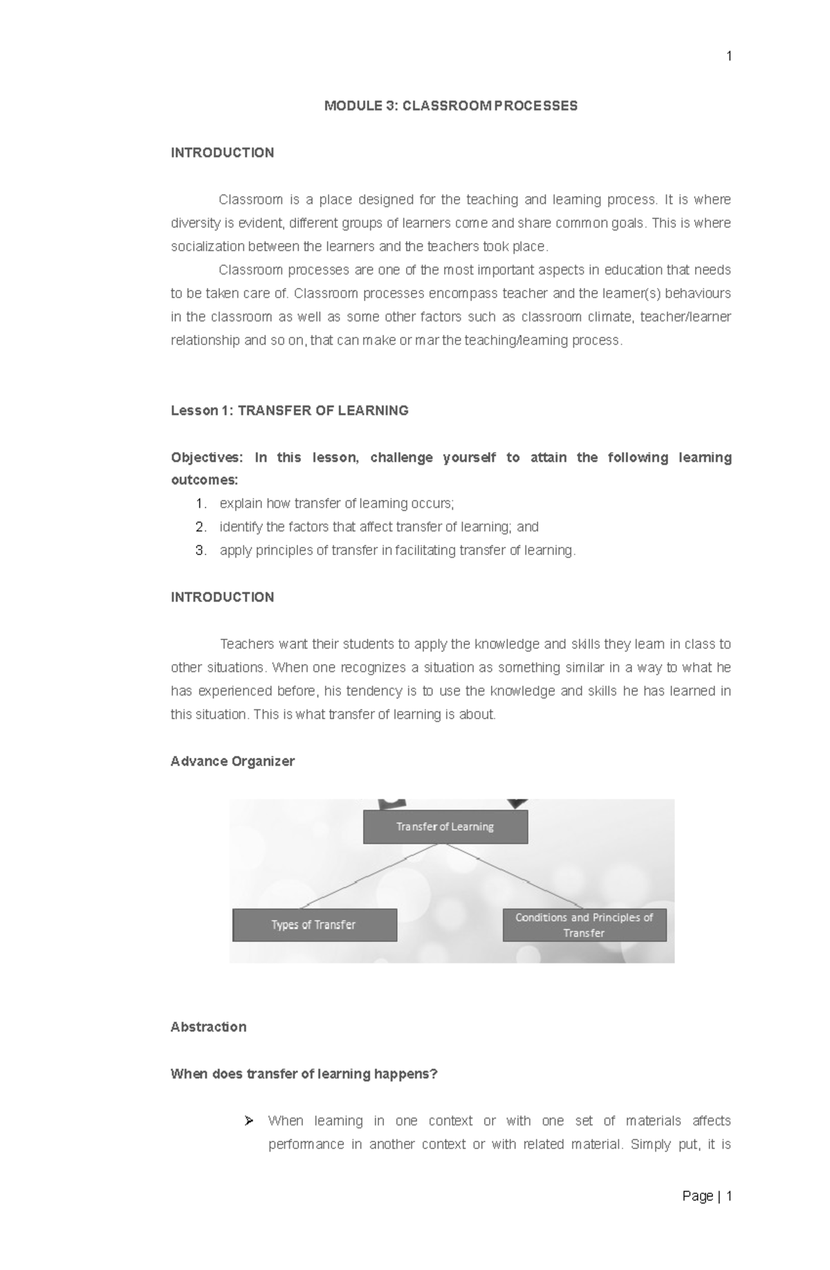 CPE104- Module-final - MODULE 3: CLASSROOM PROCESSES INTRODUCTION ...
