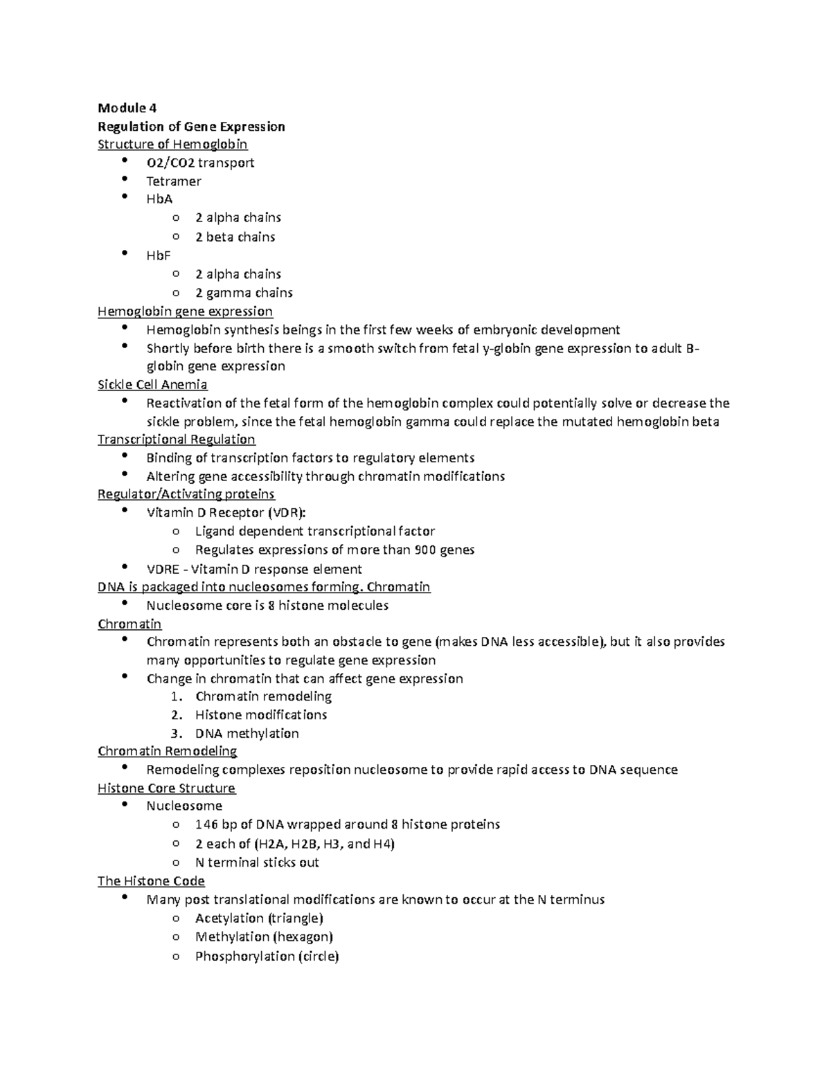 Genetics Module 4 and 5 - Module 4 Regulation of Gene Expression ...
