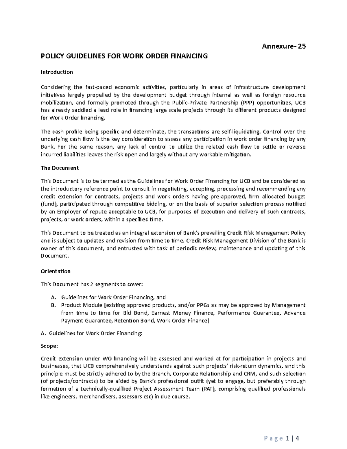 25 Anexture WOF - fsafafas - Annexure- 25 POLICY GUIDELINES FOR WORK ...