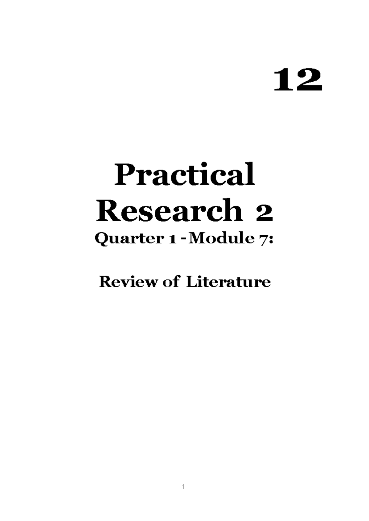 Module 7 Practical Research 2 1st Quarter - 12 Practical Research 2 ...