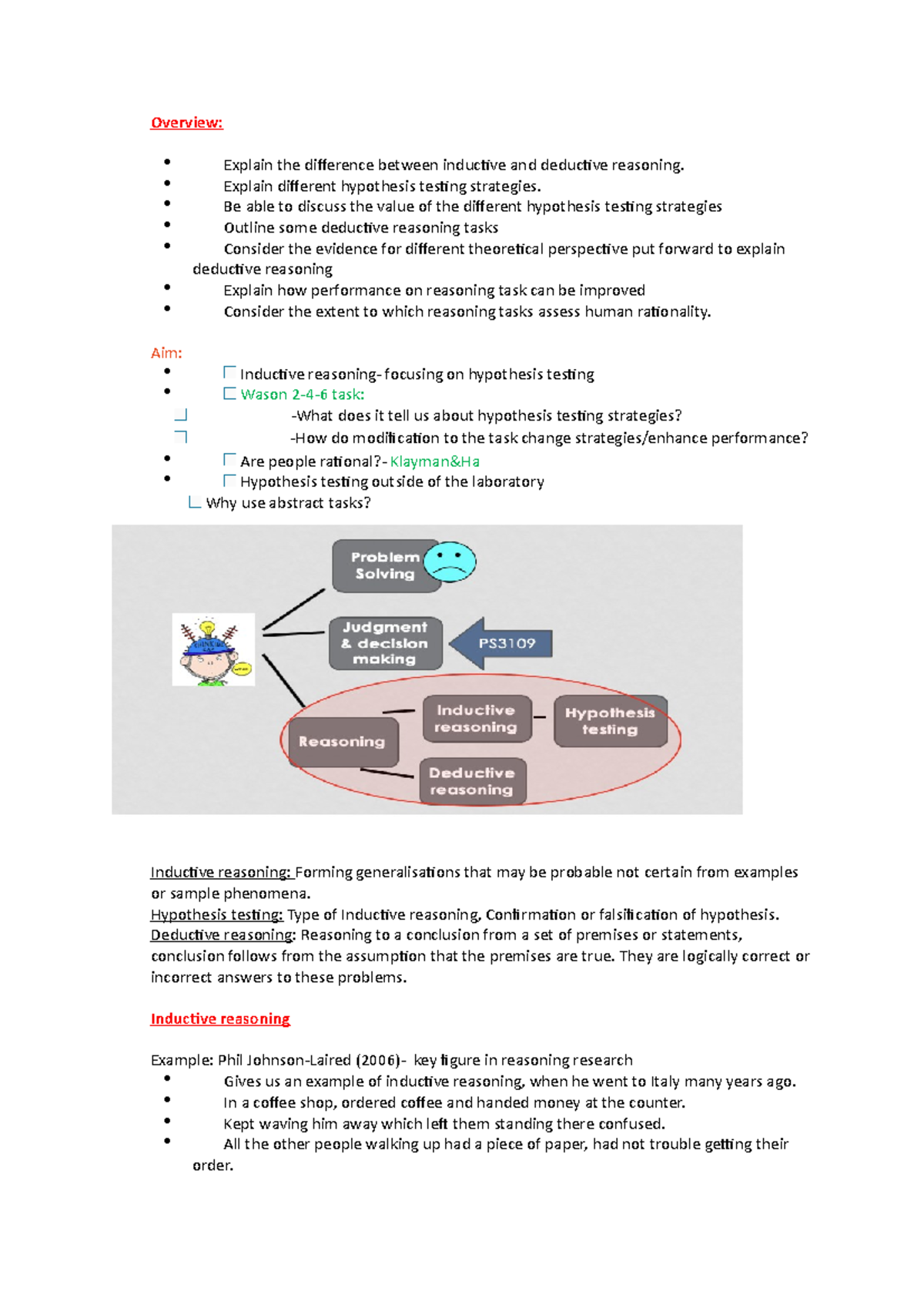 Inductive reasoning - Essay question set , first draft example ...
