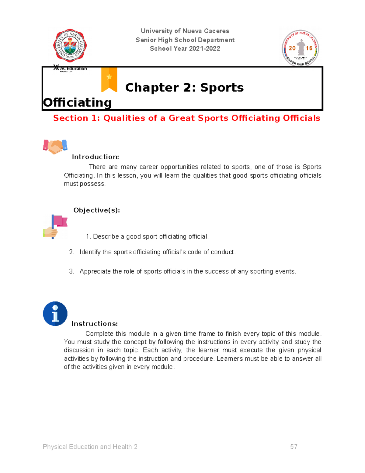 Chapter 2 -P - Senior High School Department School Year 2021- Chapter ...