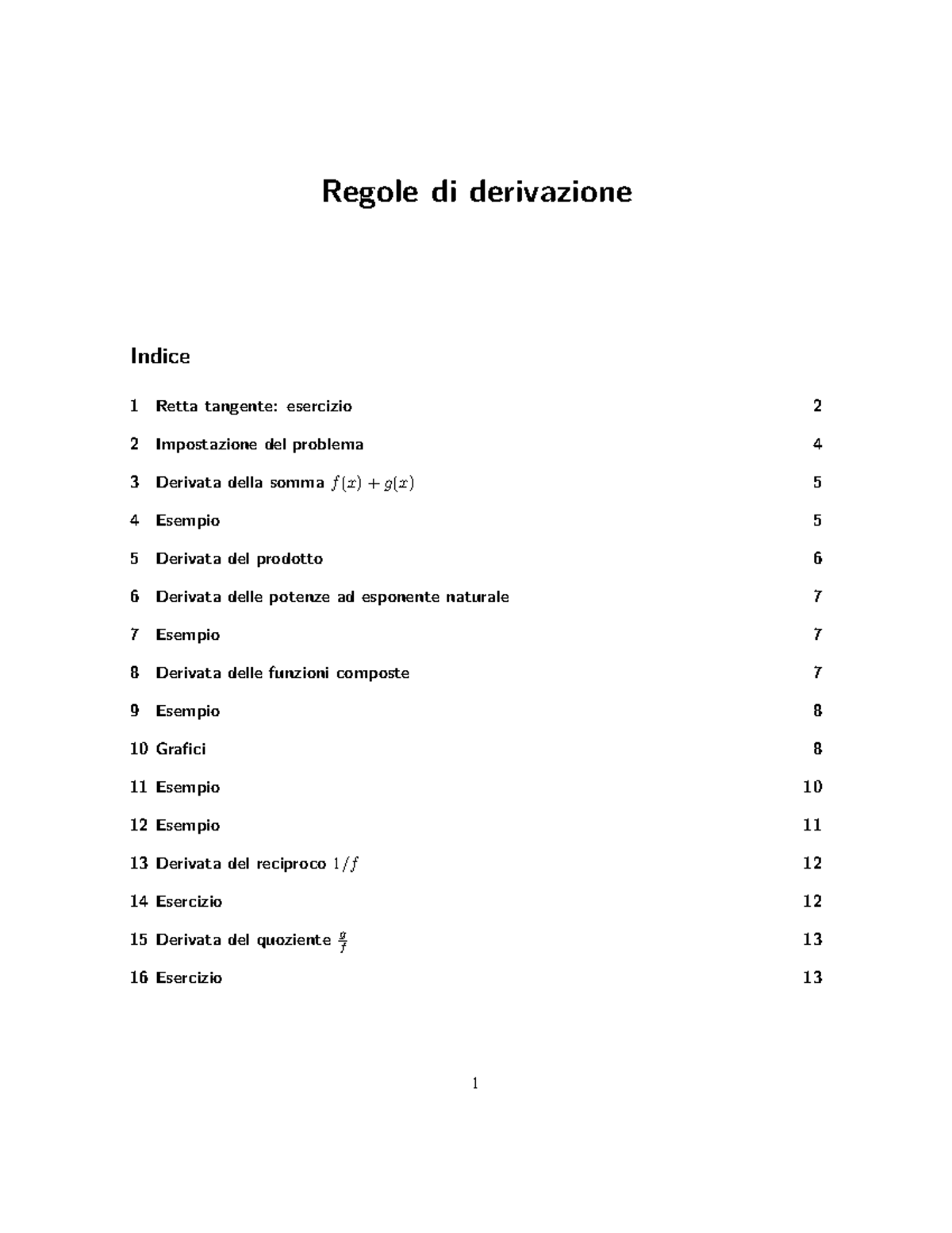 03Regole Derivazione - Regole di derivazione 1 Retta tangente ...