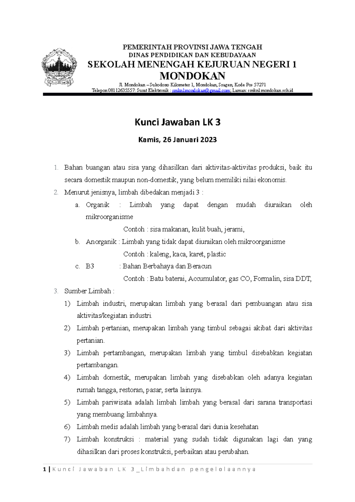 Kunci Jawaban LK 3 - SDSDSDSA - PEMERINTAH PROVINSI JAWA TENGAH DINAS ...
