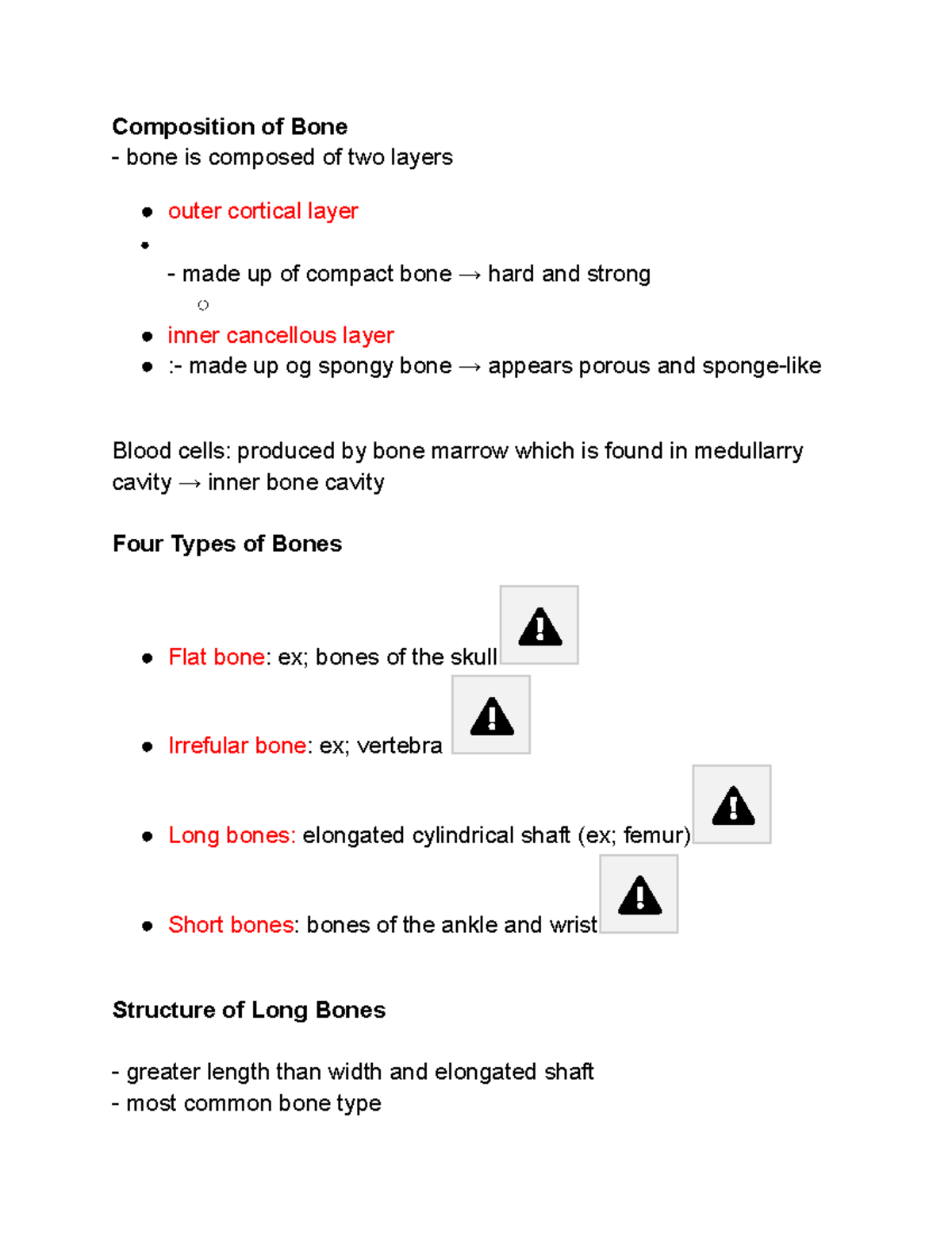 ANAT 100 - Lecture 1 - Composition of Bone bone is composed of two ...