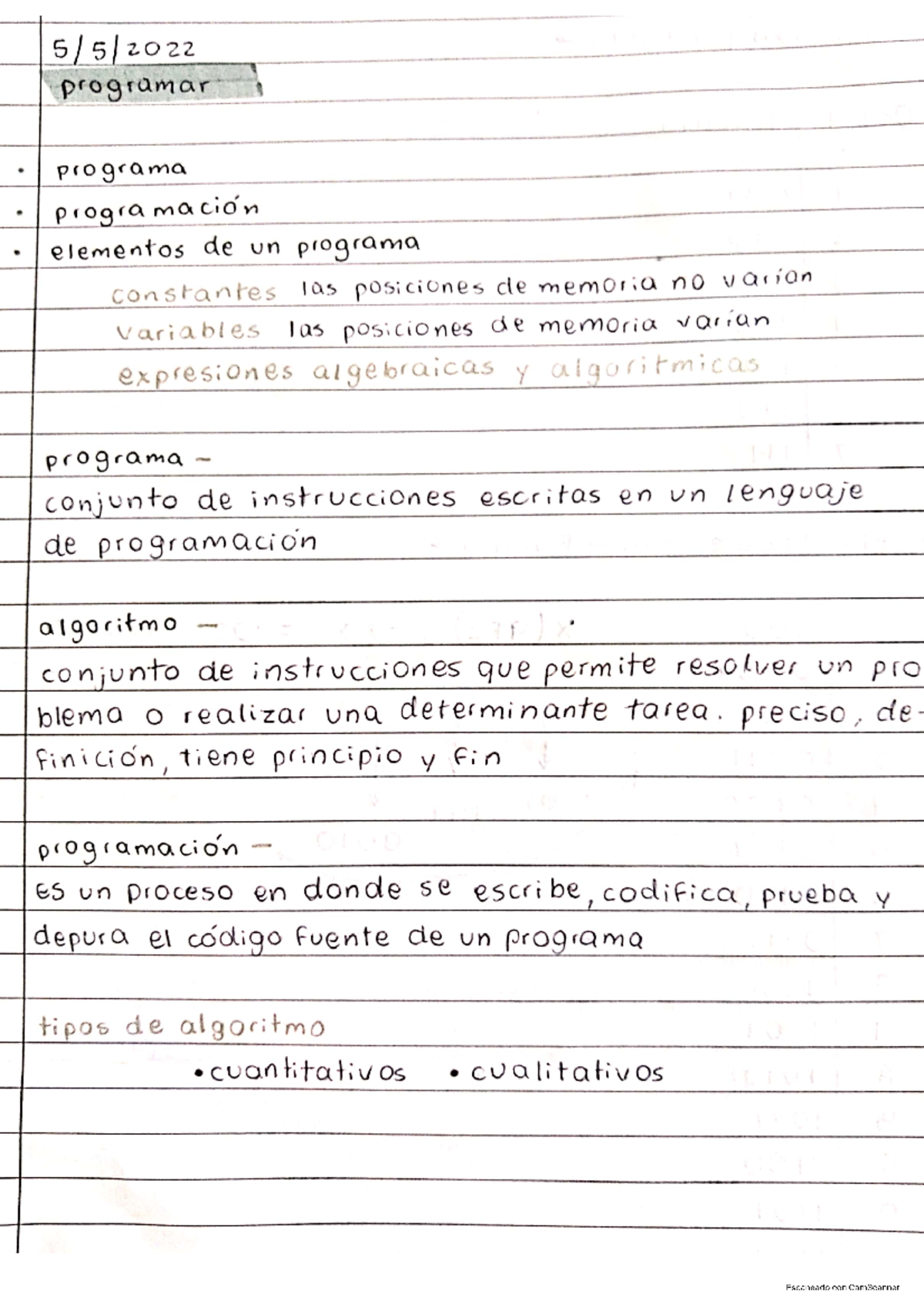 Apuntes de Programación - Conceptos básicos de la Programación - Studocu