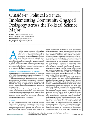 Concerns for First Generation Political - Concerns for First ...