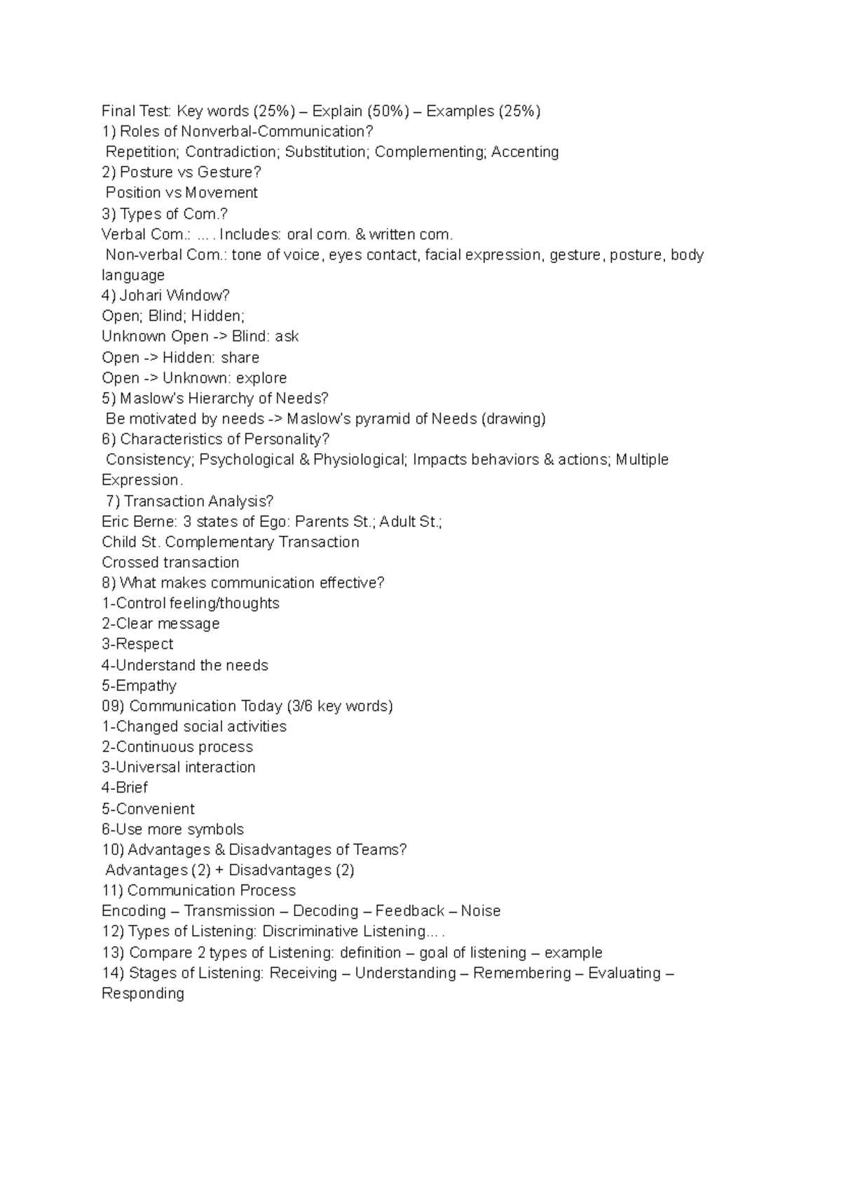 Tài liệu không có tiêu đề - Final Test: Key words (25%) – Explain (50% ...