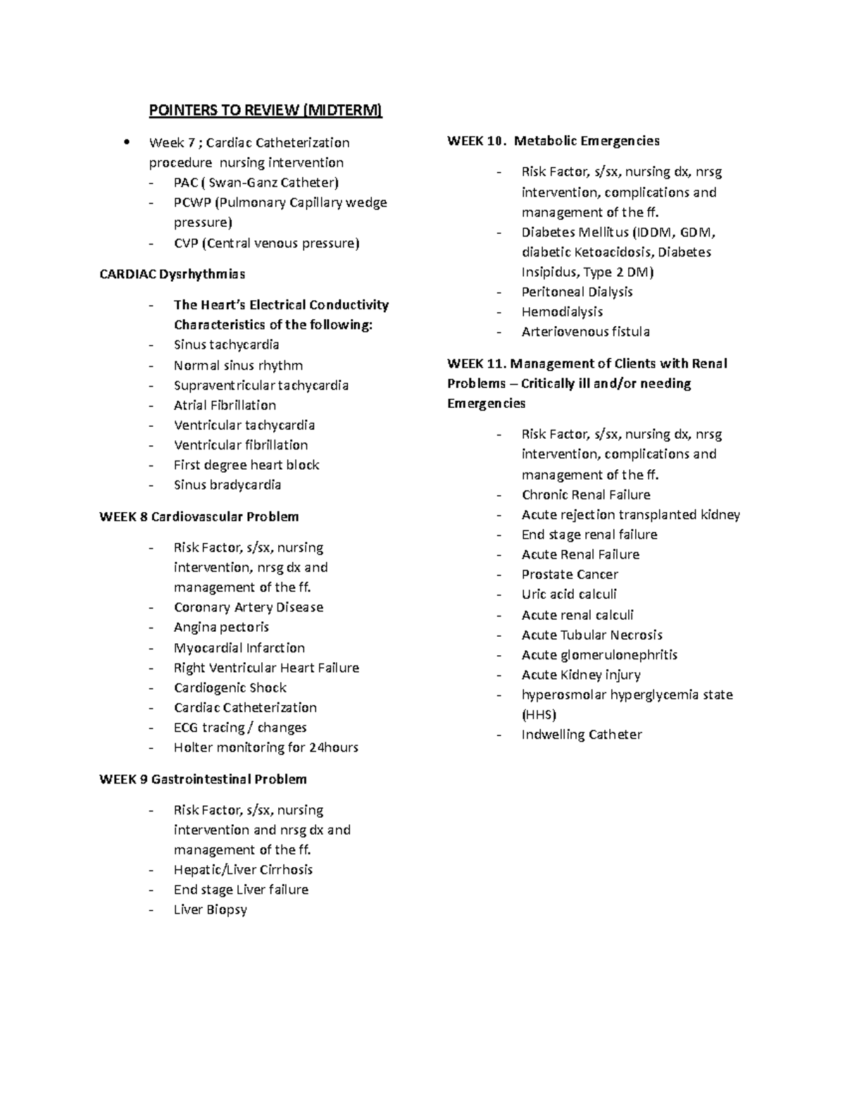 NCMB 418 Pointers TO Review Midterm - POINTERS TO REVIEW (MIDTERM) Week ...