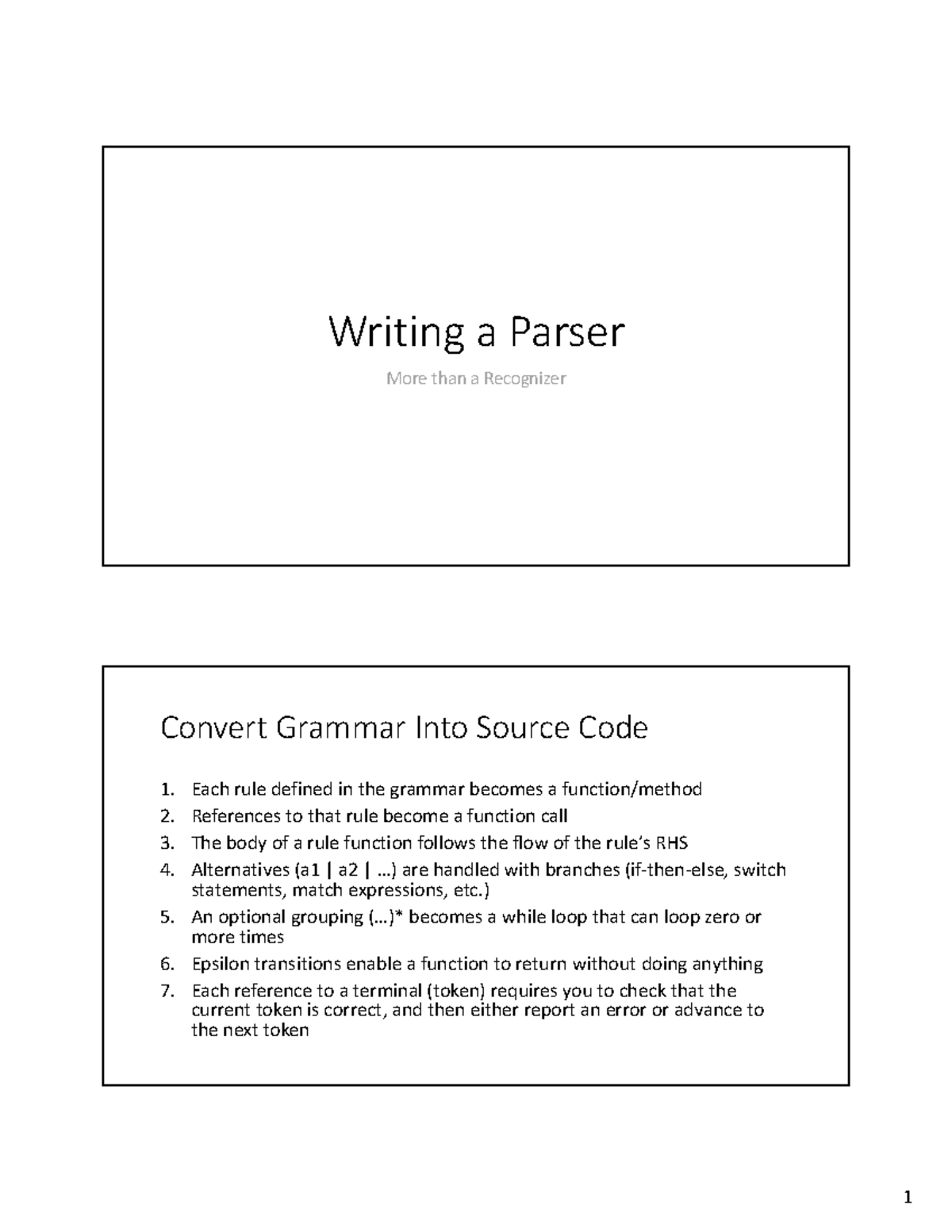 Writing a Parser More than a Recognizer - Writing a Parser More than a ...