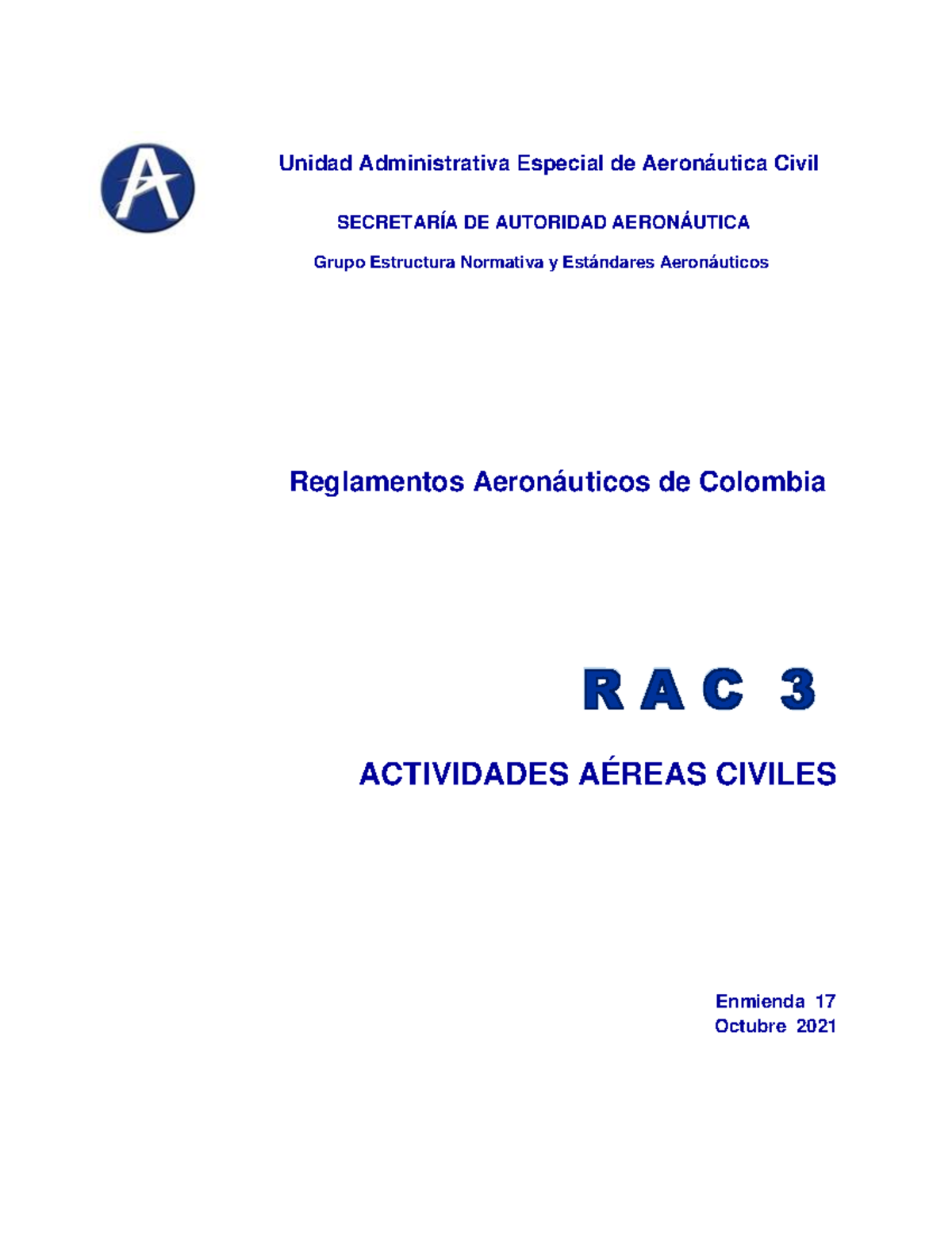 RAC 3 - Actividades Aéreas Civiles - Unidad Administrativa Especial de ...