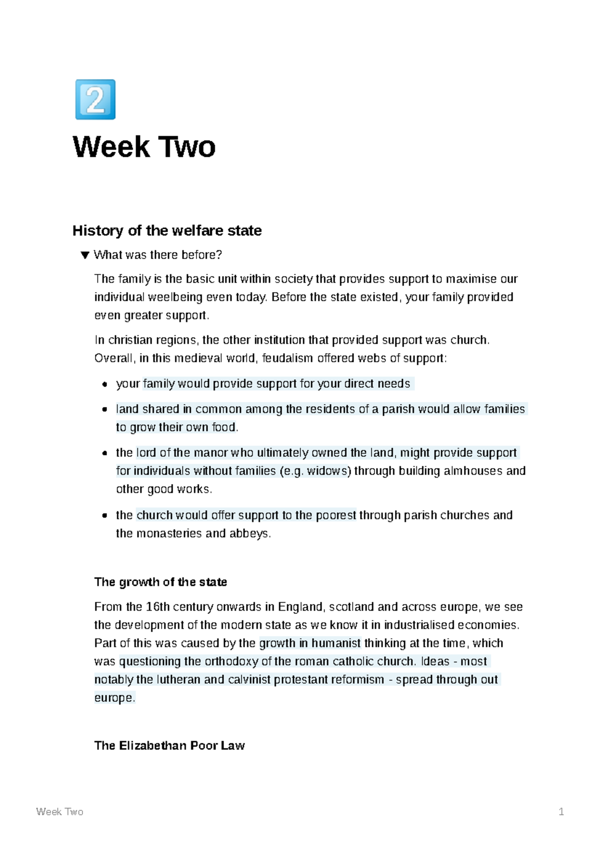 History of the welfare state - 󾠯 Week Two History of the welfare state ...