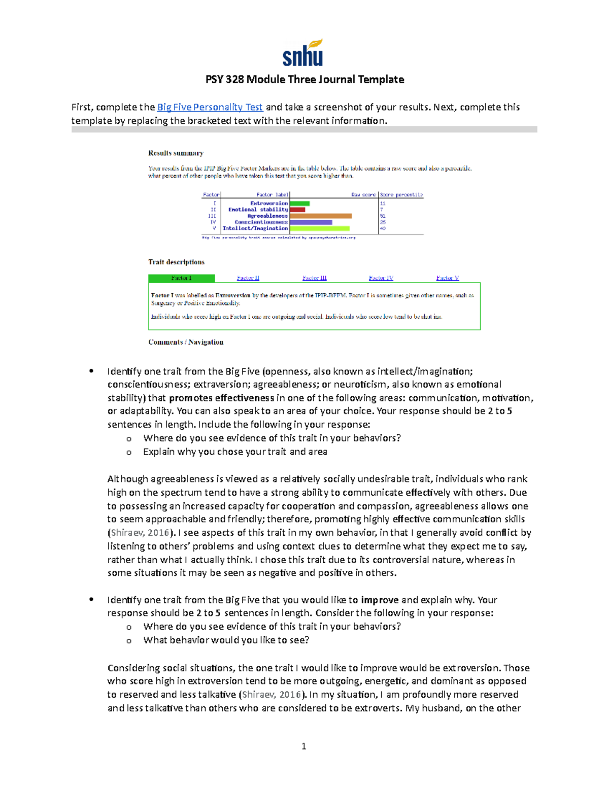Module 3 Activity Journal - PSY 328 Module Three Journal Template First ...