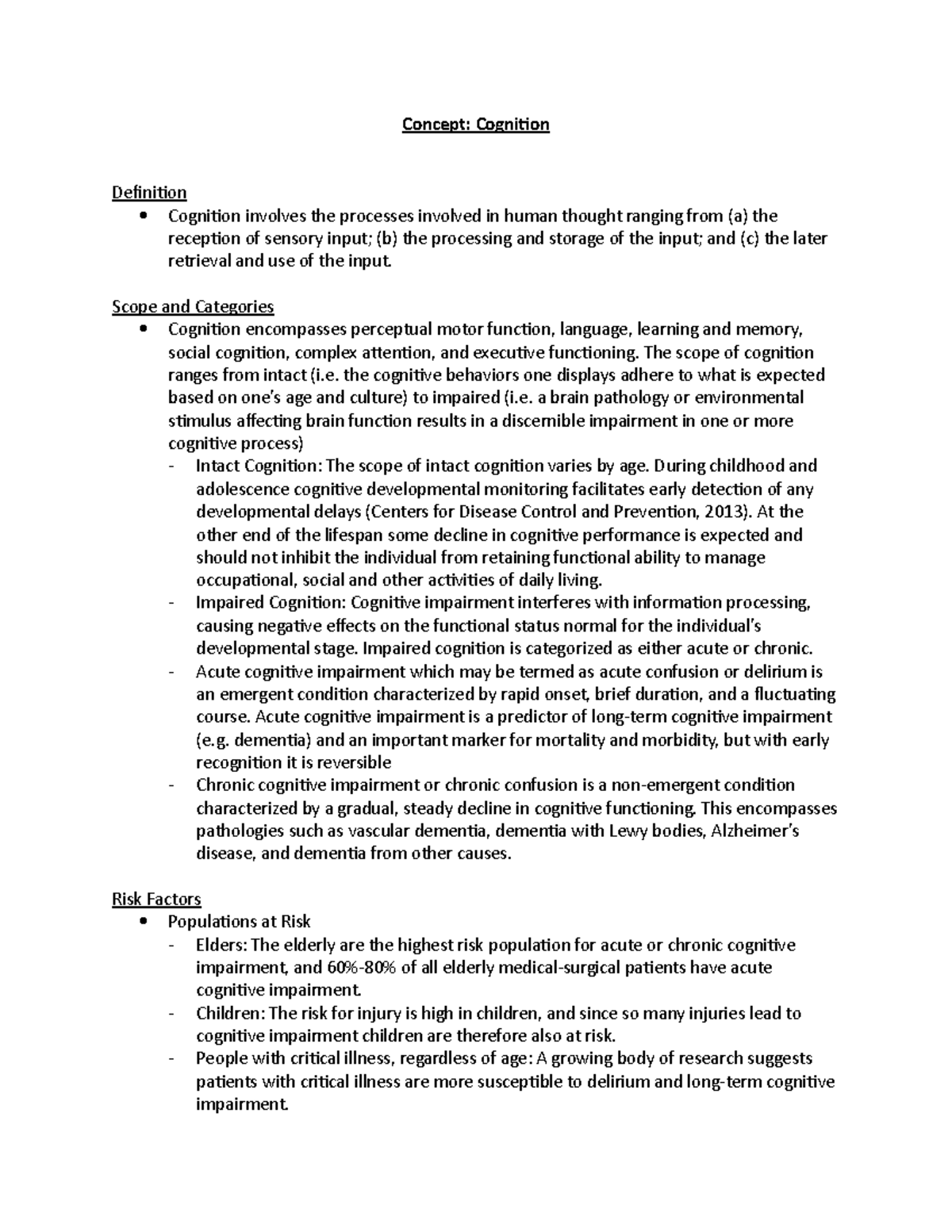 Concept Cognition - Concept: Cognition Definition Cognition involves ...