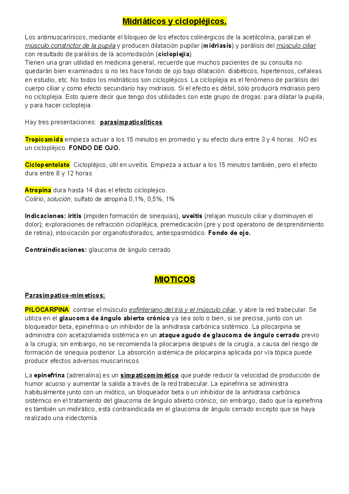 Resumen Farmacos Antimuscarinicos Y Antinicotinicos