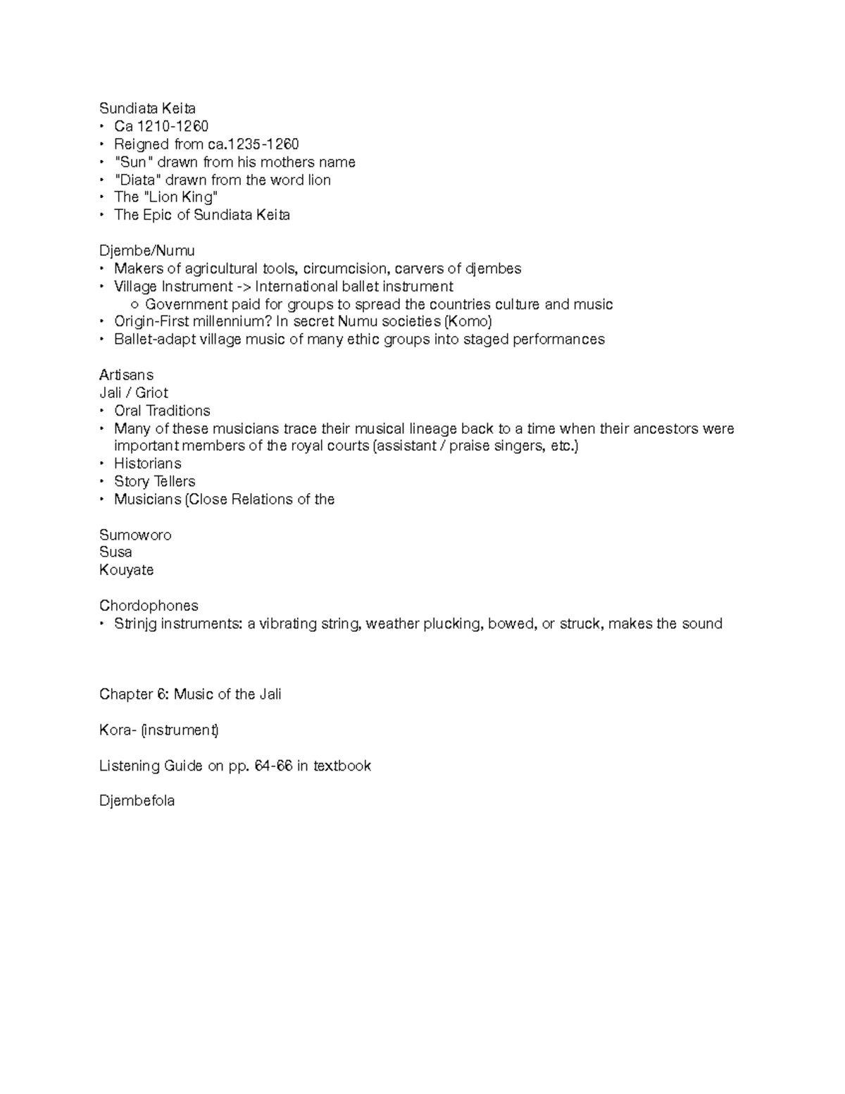 10.05.18 - 10 - Class Notes - Sundiata Keita Ca 1210- Reigned from ca ...