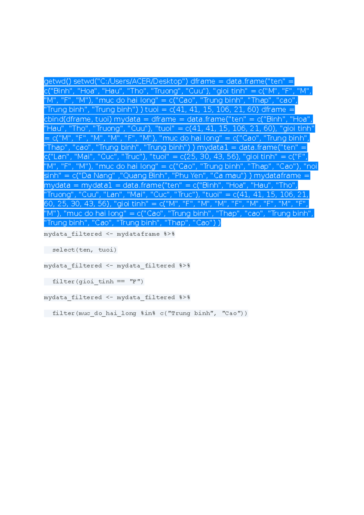 Getwd - nhi - getwd() setwd("C:/Users/ACER/Desktop") dframe = data("ten" = - Studocu