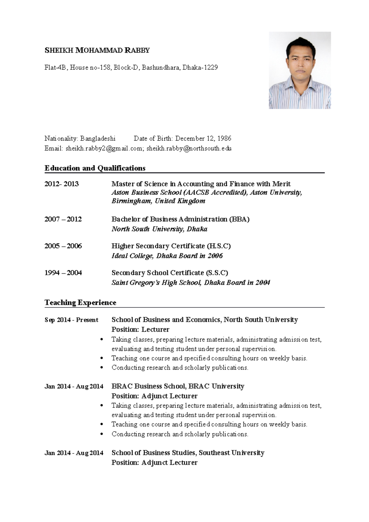 CV-of-y Updated - SSHEIKHHEIKH MMOHAMMADOHAMMAD RRABBYABBY Flat-4B ...