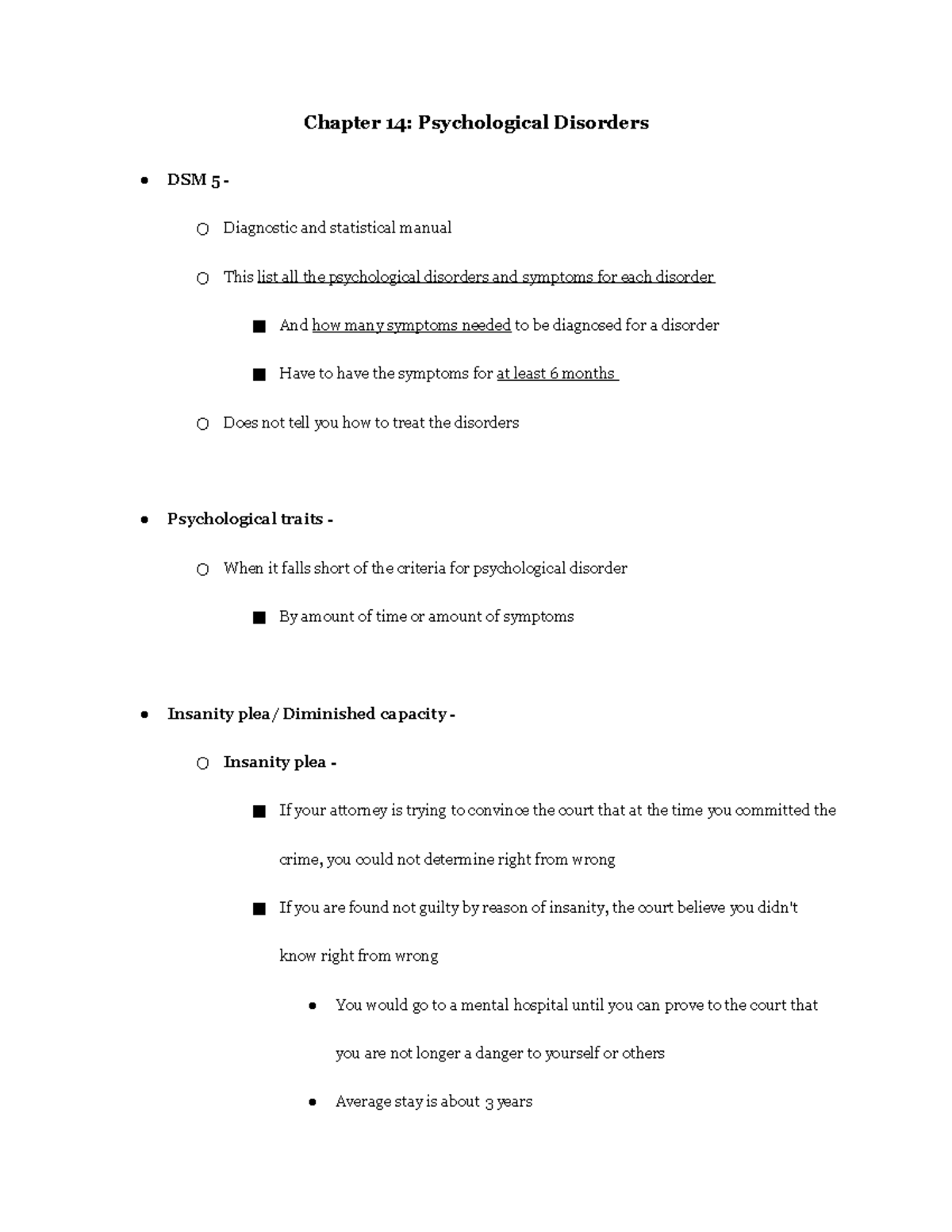 Disorders in Psychology - Chapter 14: Psychological Disorders DSM 5 ...
