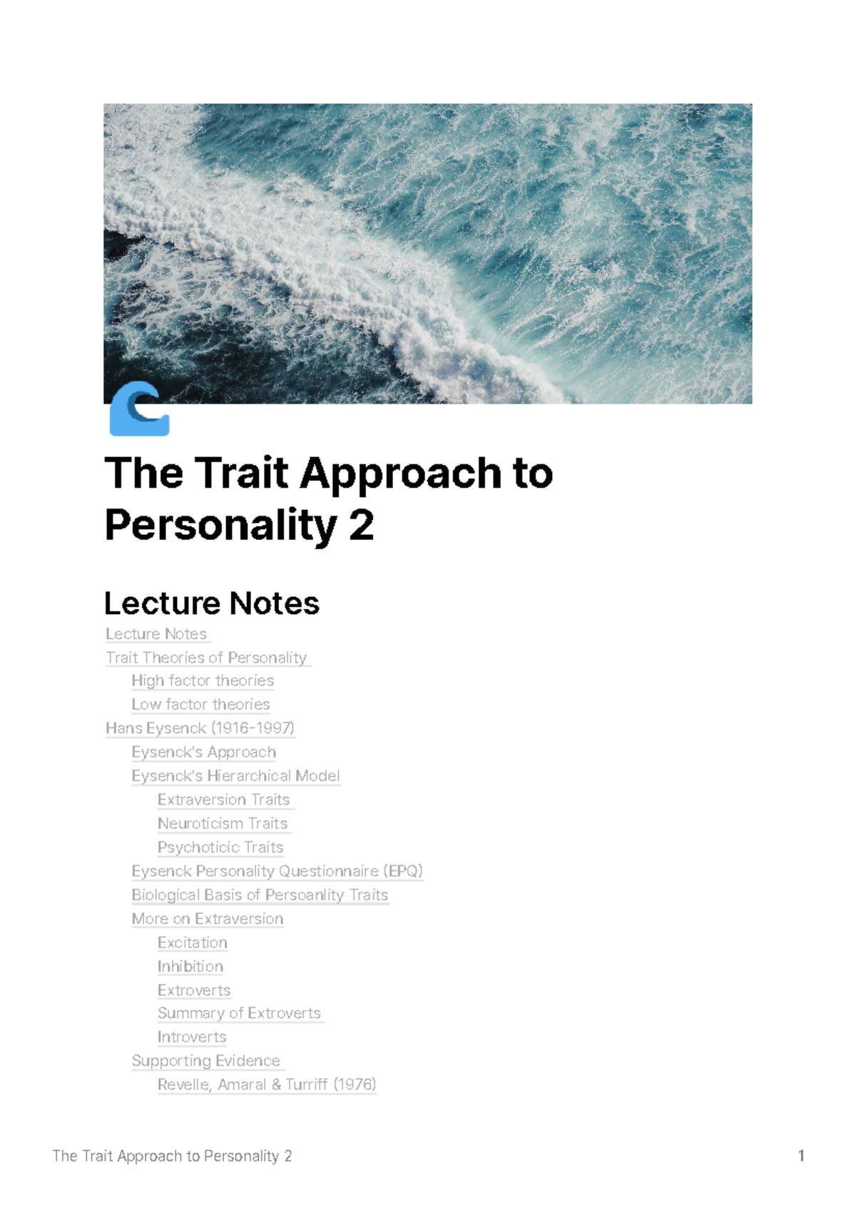 The Trait Approach To Personality 2 🌊 The Trait Approach To Personality 2 Lecture Notes