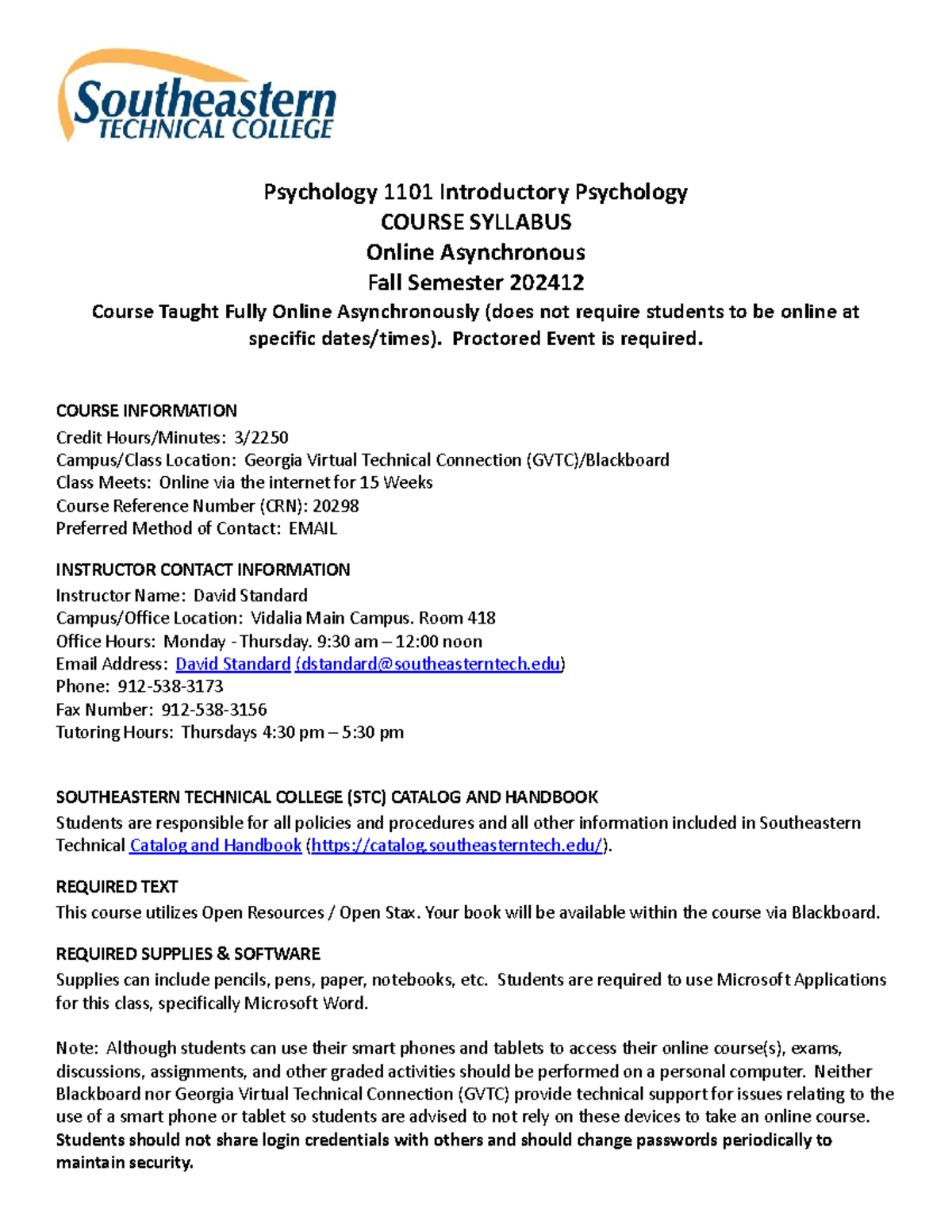 20298 202412 PSYC1101 OL Standard - Psychology 1101 Introductory ...