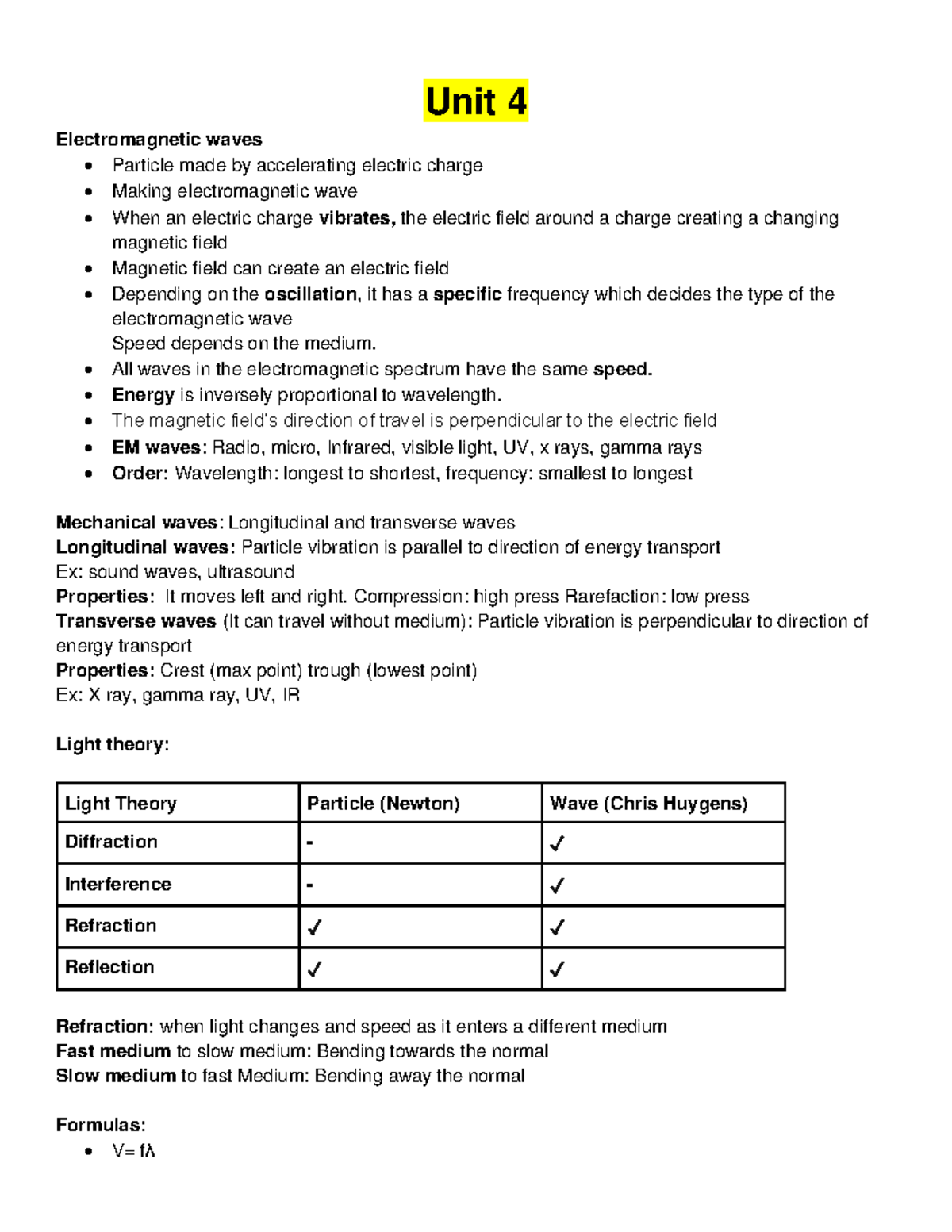 SPH4U unit 4 summary - Unit 4 Electromagnetic waves - Particle made by ...