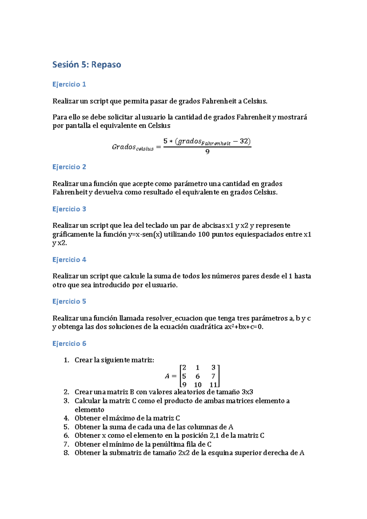 Matlab Semana 5 - derivabilidad ejemplos universidad de alicante - Sesión 5: Repaso Ejercicio 1 ...