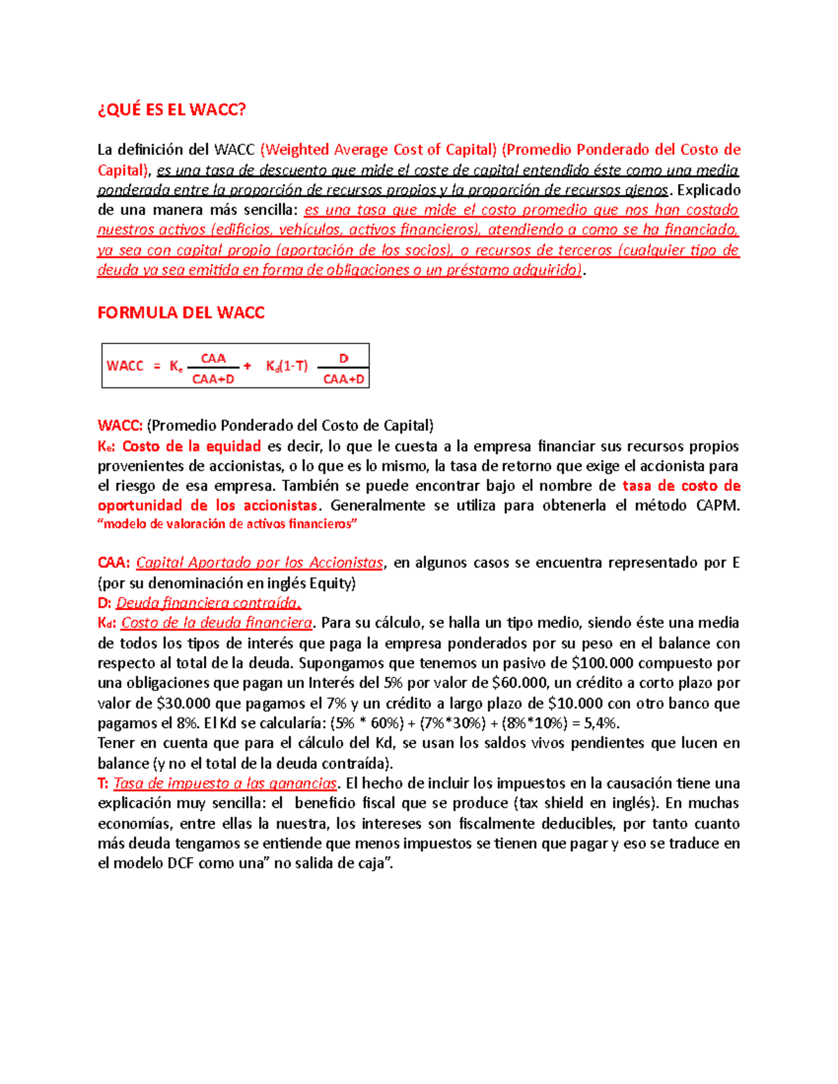 WACC - Contabilidad - ¿QUÉ ES EL WACC? La definición del WACC (Weighted ...