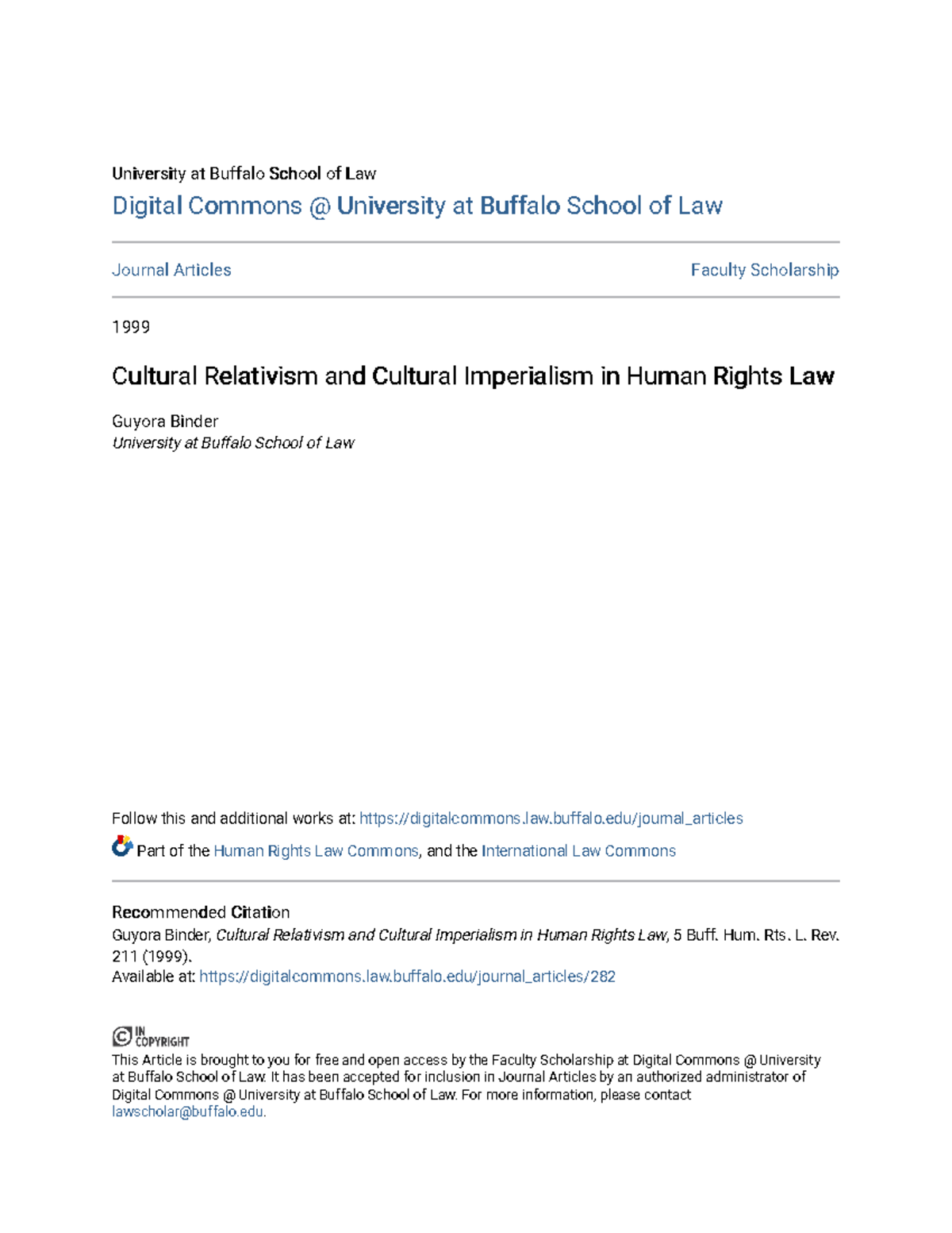 Cultural Relativism and Cultural Imperialism in Human Rights Law - law ...