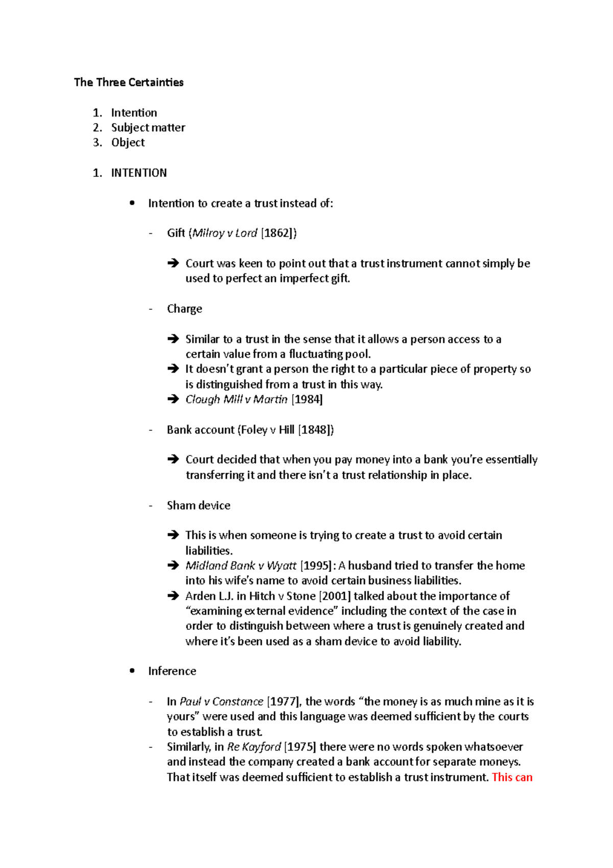 The Three Certainties - The Three Certainties Intention Subject matter Object INTENTION ...