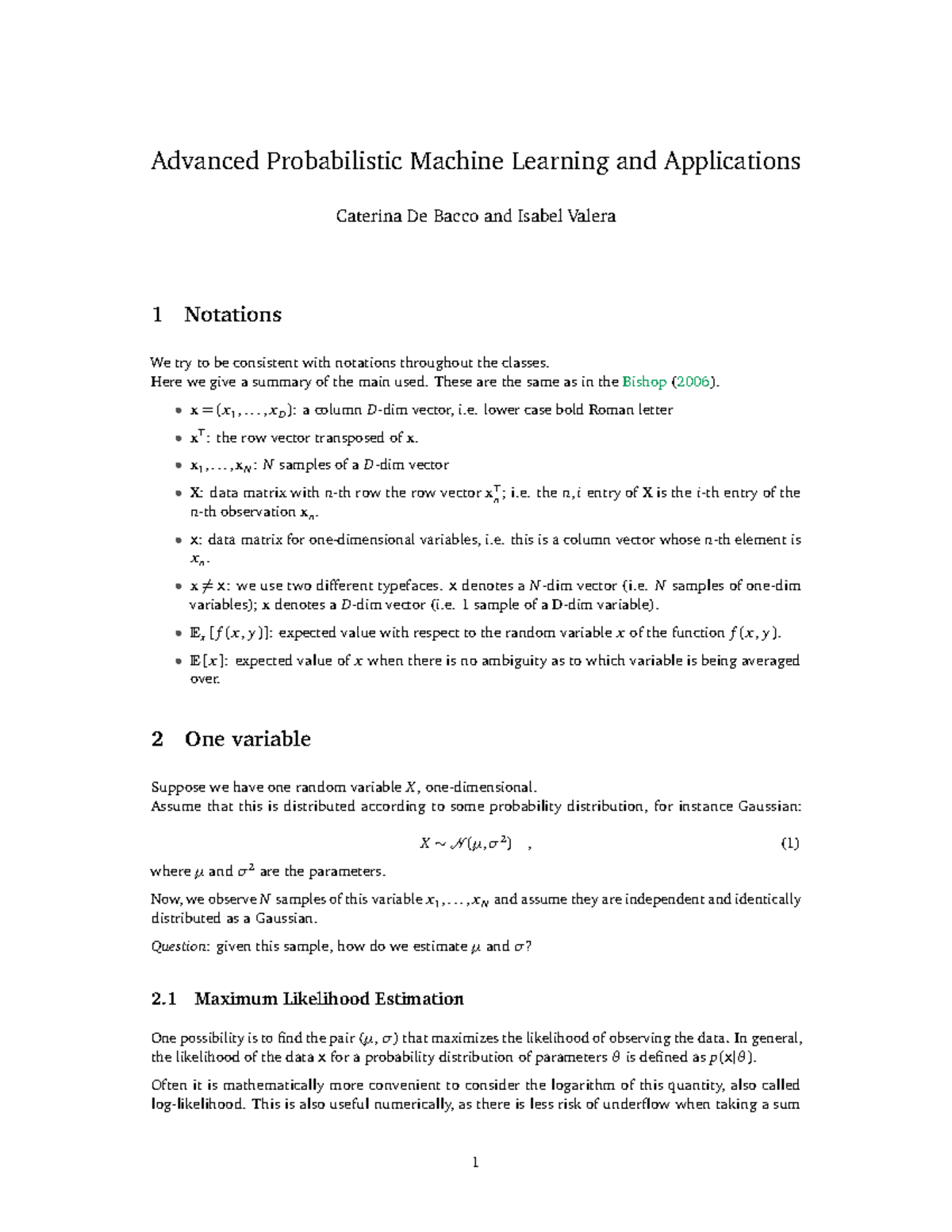 Introduction - Maximum Likelihood Estimation - Advanced Probabilistic ...