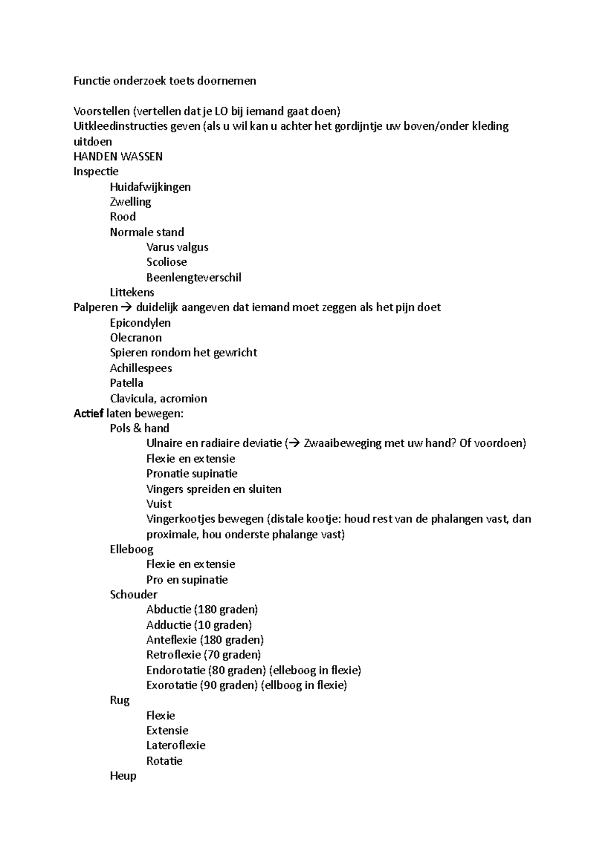 Functie onderzoek toets - Medianus Elleboog Valgus varus stand (voor ...