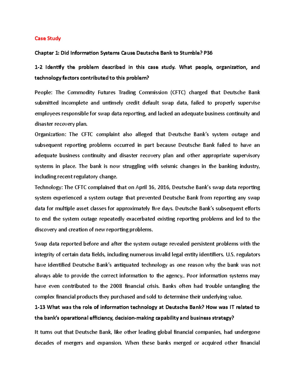 MIS-Midterm-Case-Study-Review - Business management - Studocu