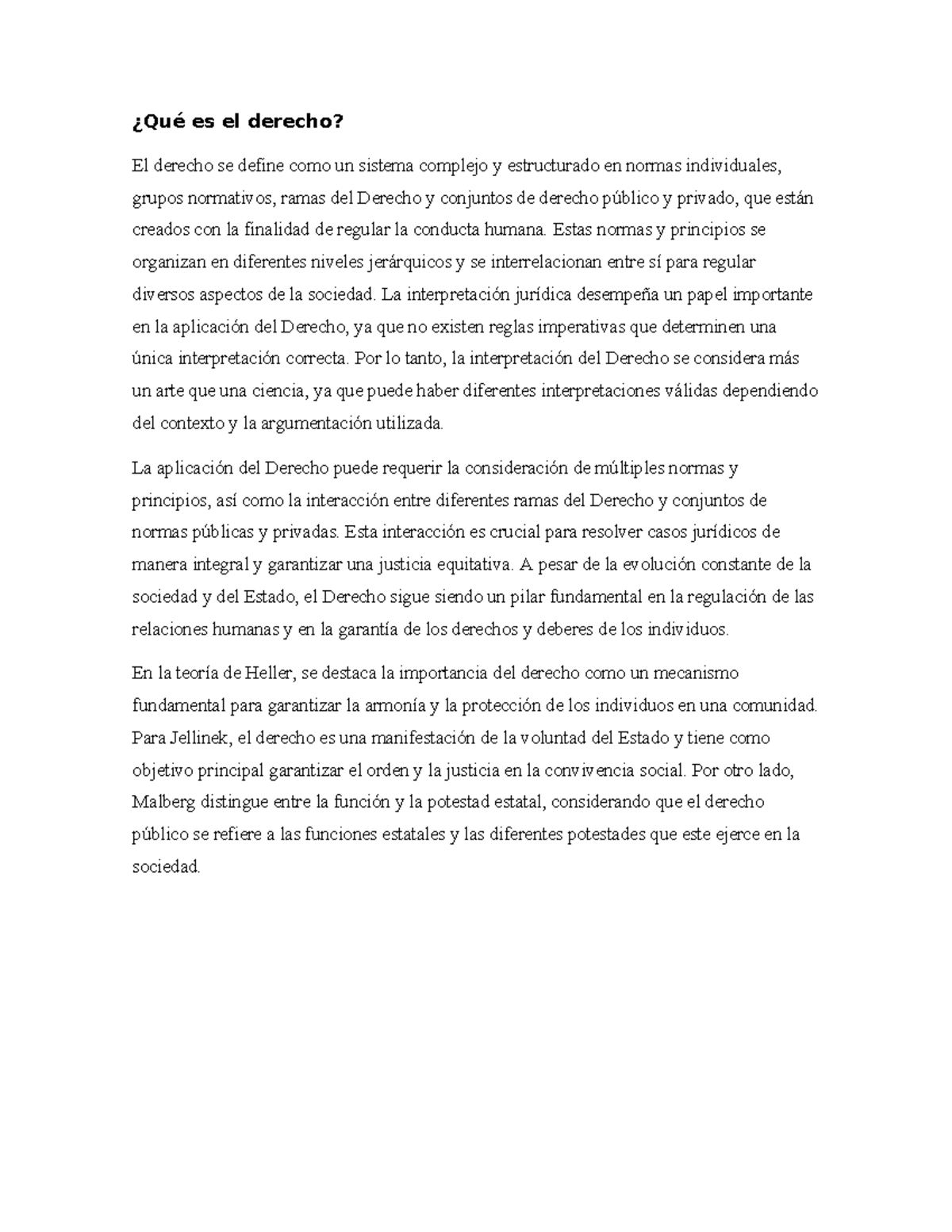 Trabajo 1- Razonamiento Juridico- ¿Qué es el derecho? El derecho se ...