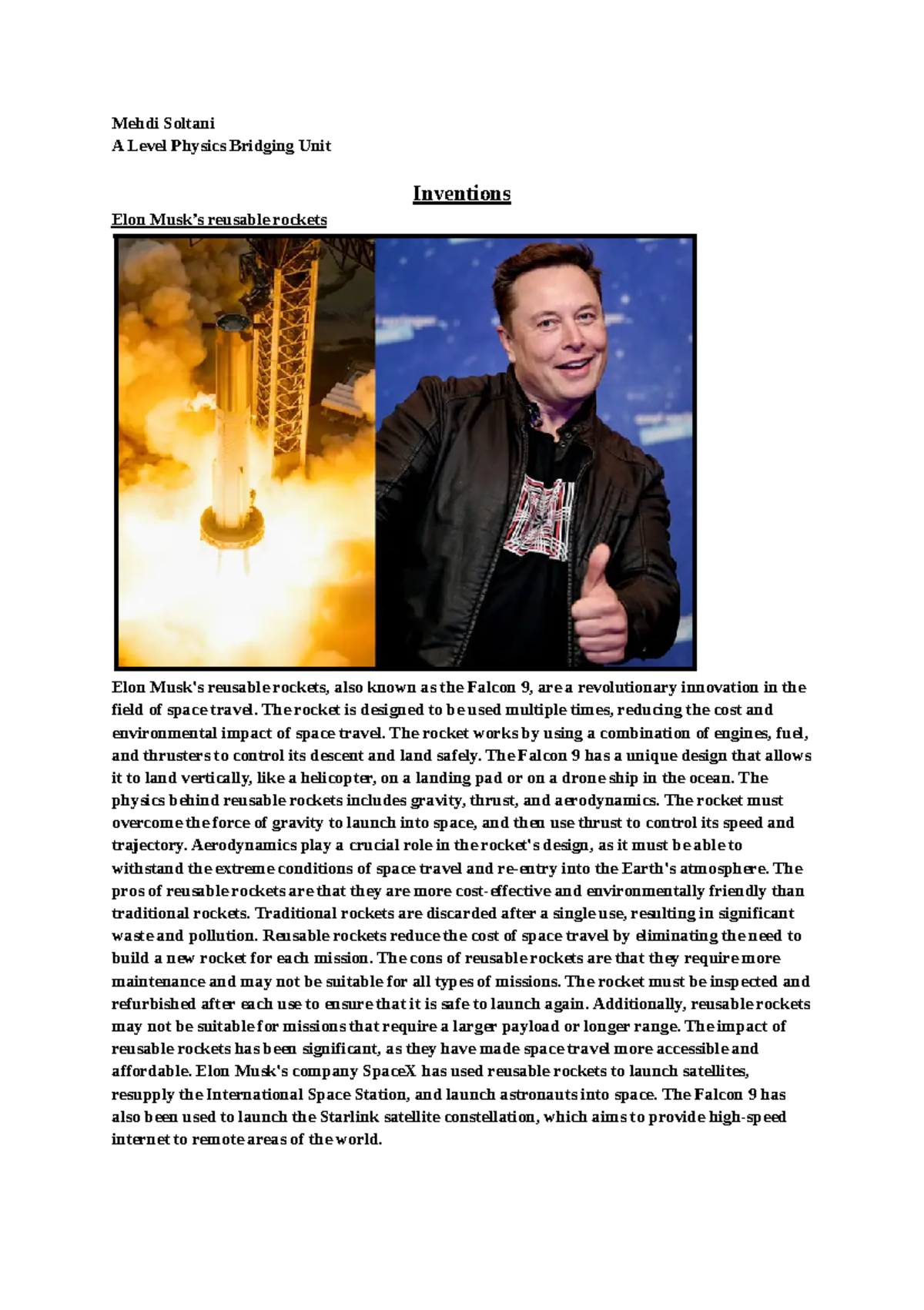 Physics assignment - Mehdi Soltani A Level Physics Bridging Unit ...
