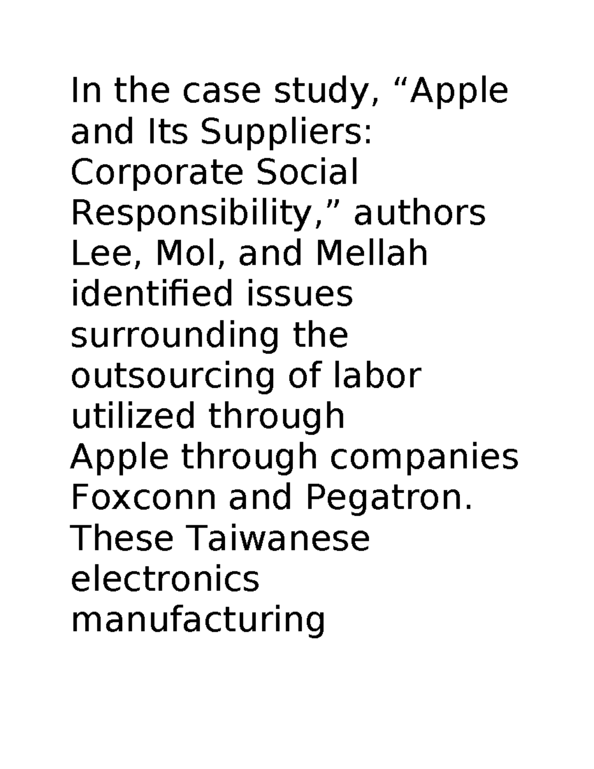 INT 220 6-2 Assignment - Global Supply Chain Case Study - 120323 - A 99 ...