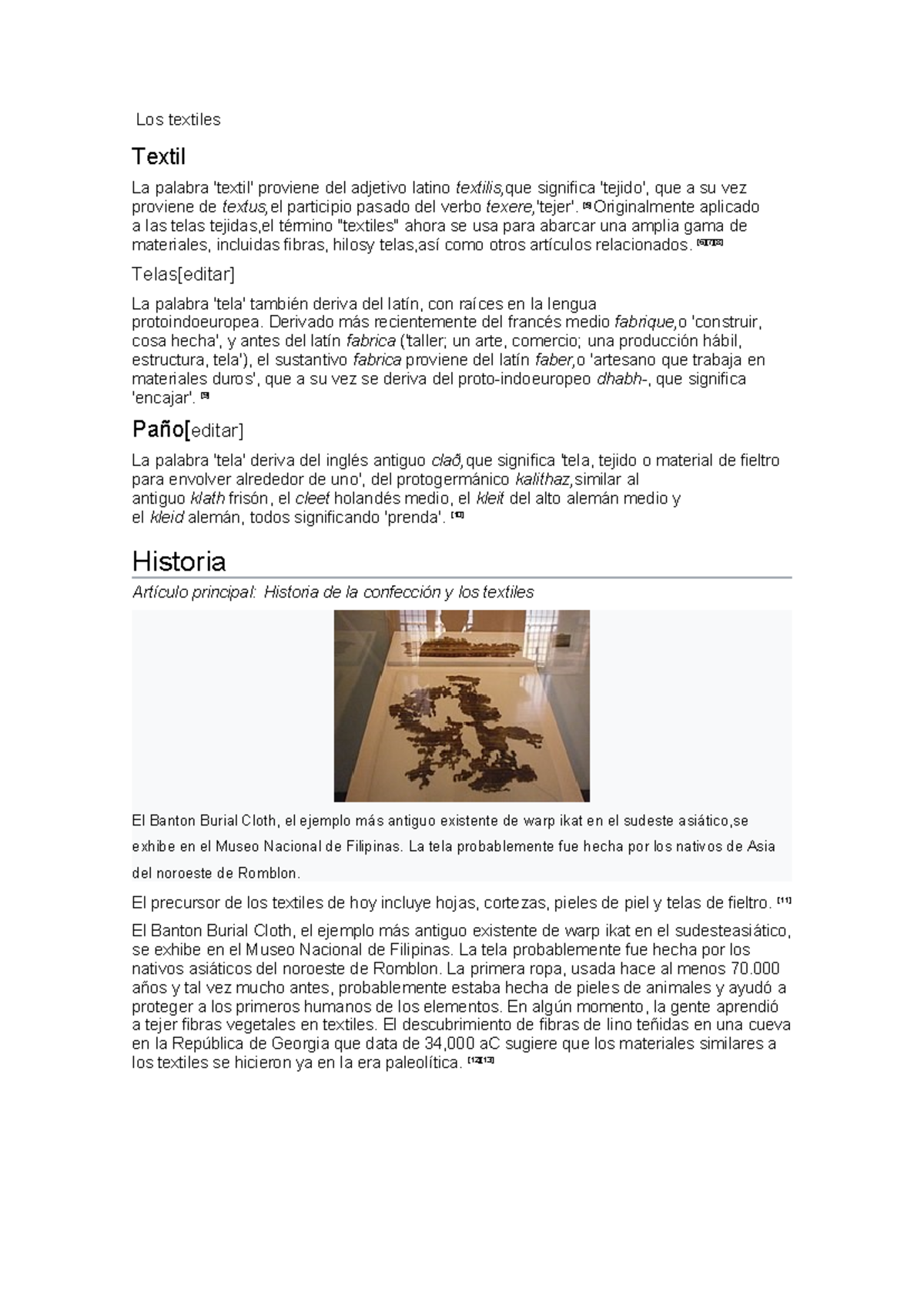 Textiles - Los textiles Textil La palabra 'textil' proviene del ...