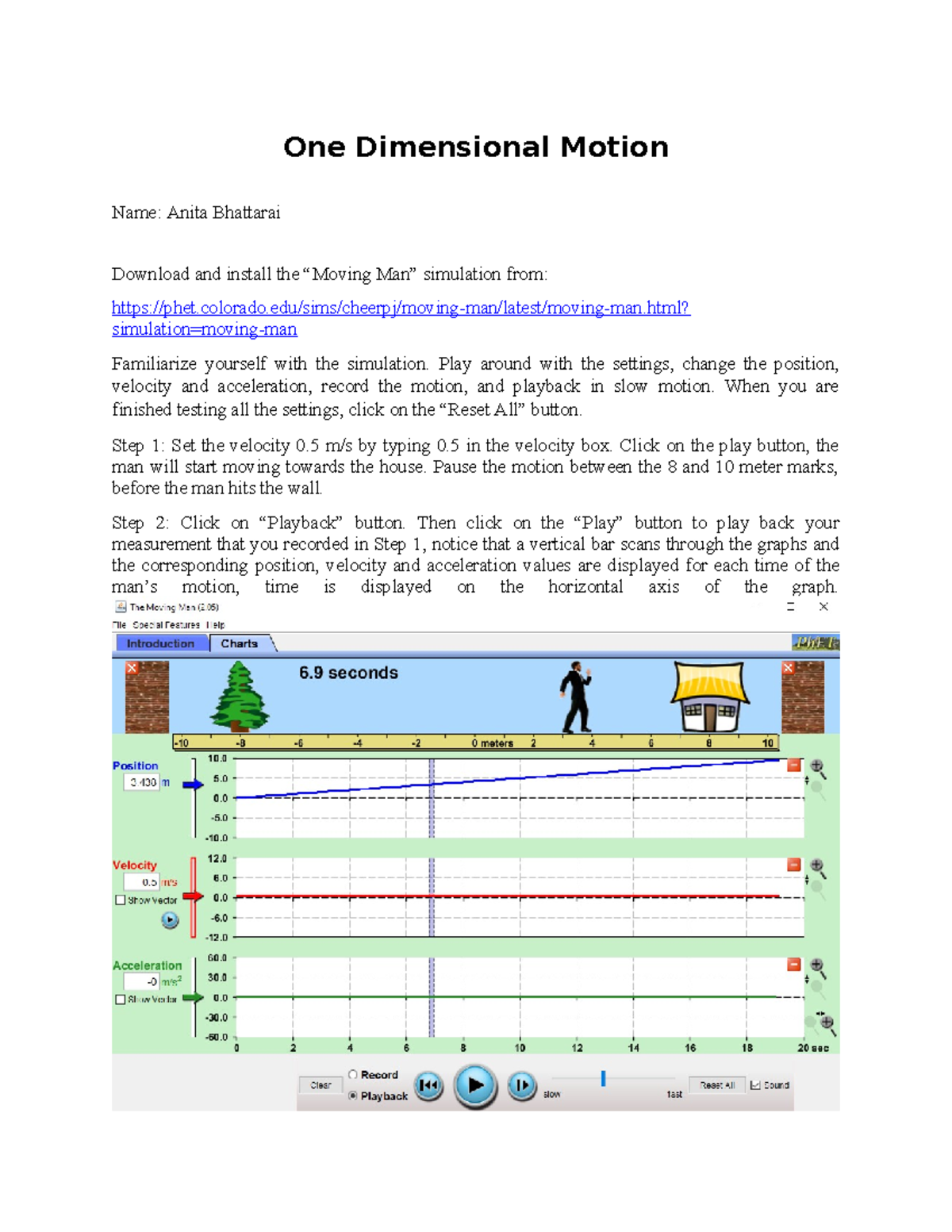 1D Motion - LAB - One Dimensional Motion Name: Anita Bhattarai Download ...