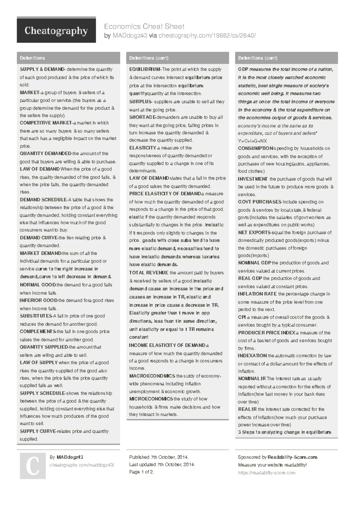 Economics cheat sheet - Economics Cheat Sheet by MADdogz43 via ...