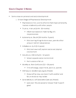 Slavin Chapter 1 Notes - Slavin Chapter 1 Notes/Thoughts Educational ...