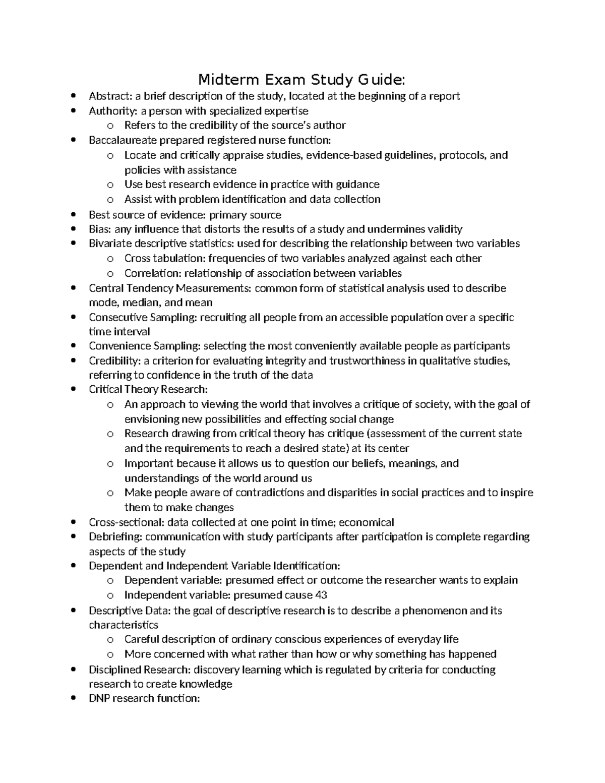 Midterm Exam Study Guide - Studocu
