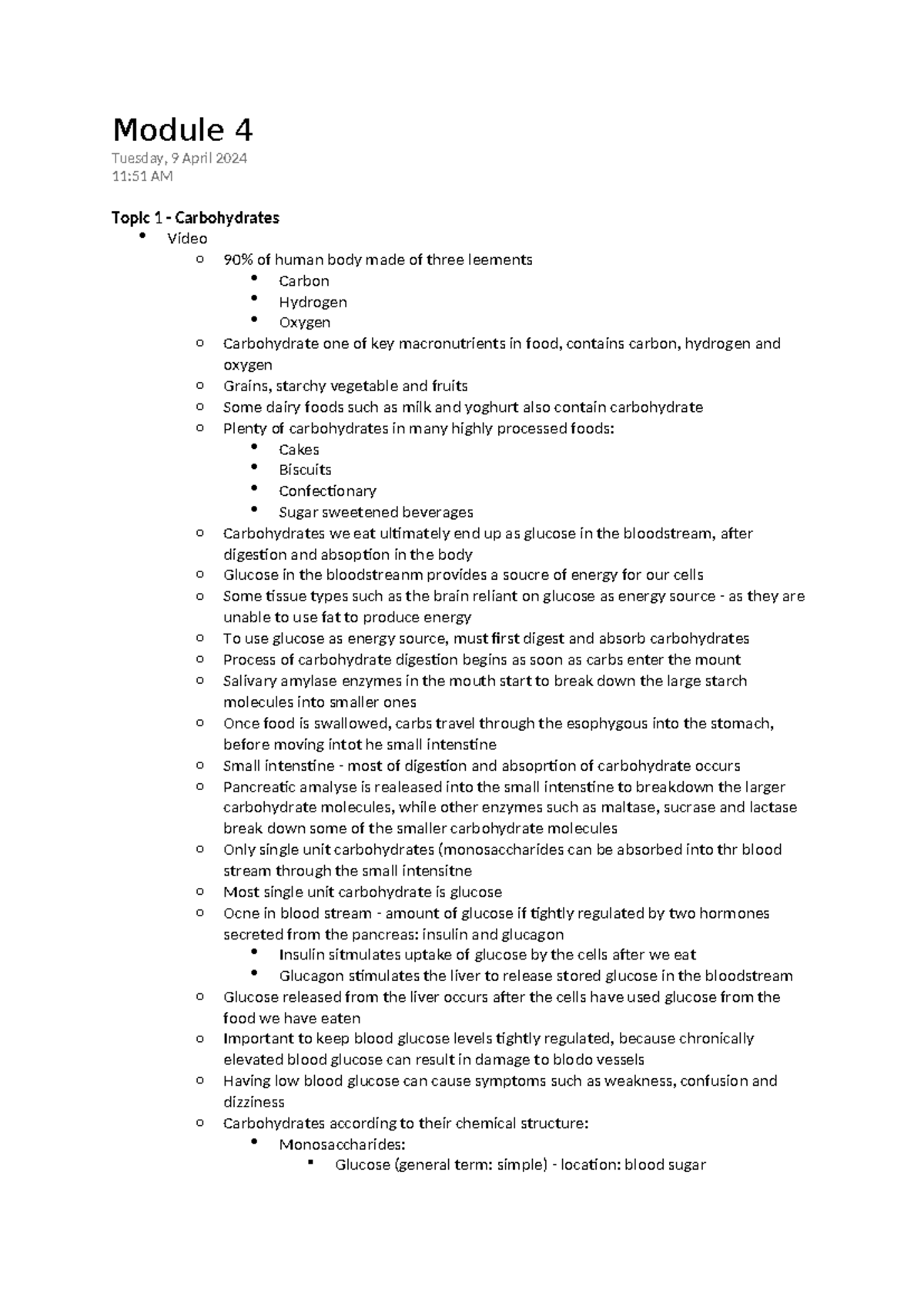 Module 4 notes taken - Module 4 Tuesday, 9 April 2024 11:51 AM Topic 1 ...