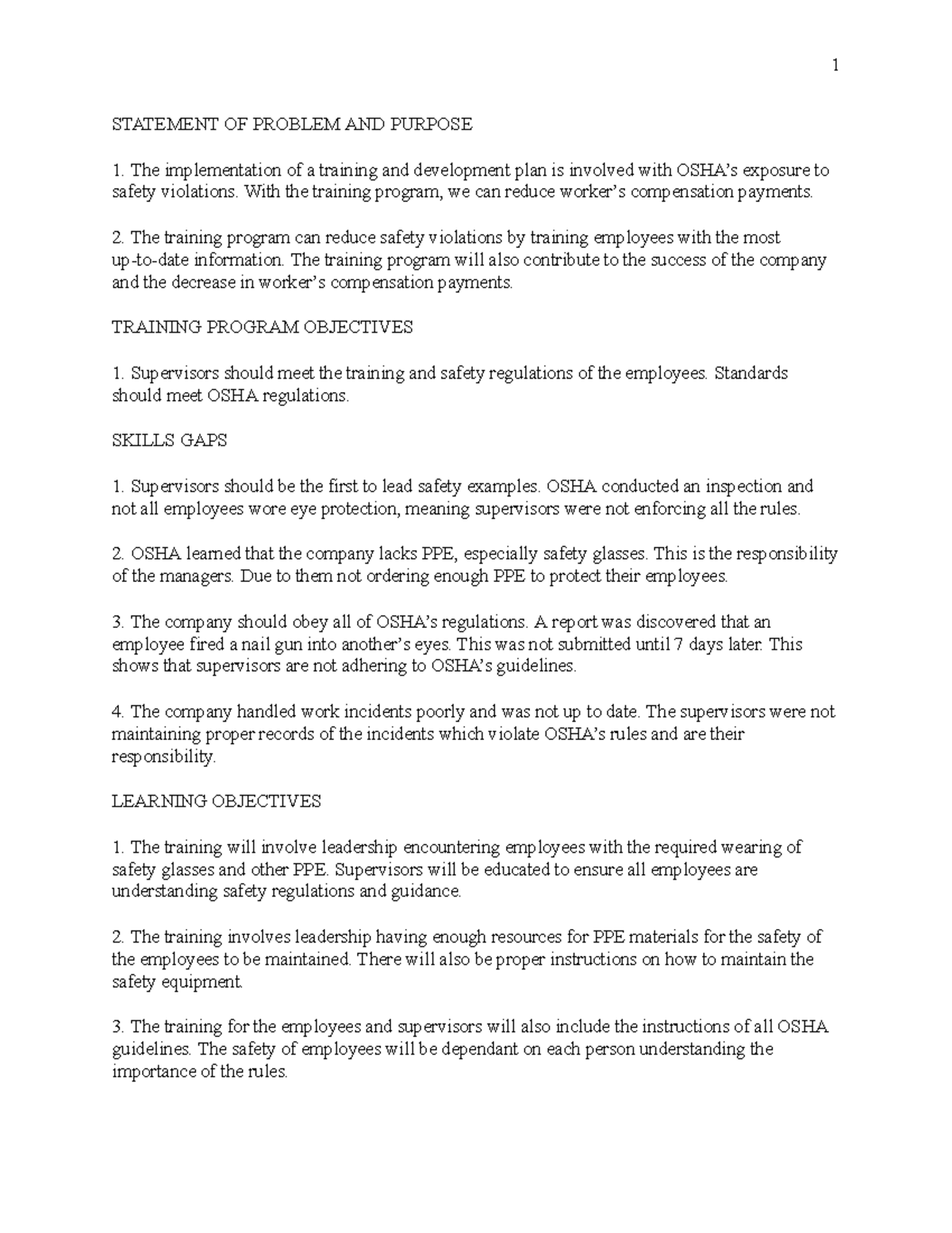C235 Task 1 C235 Class For Wgu Statement Of Problem And Purpose The