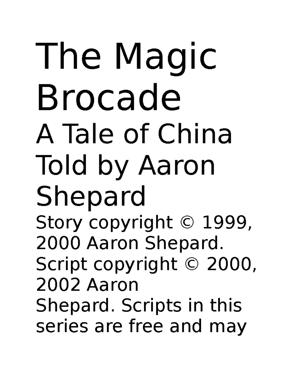 The ggggggggggggggggggggggggg - The Magic Brocade A Tale of China Told ...