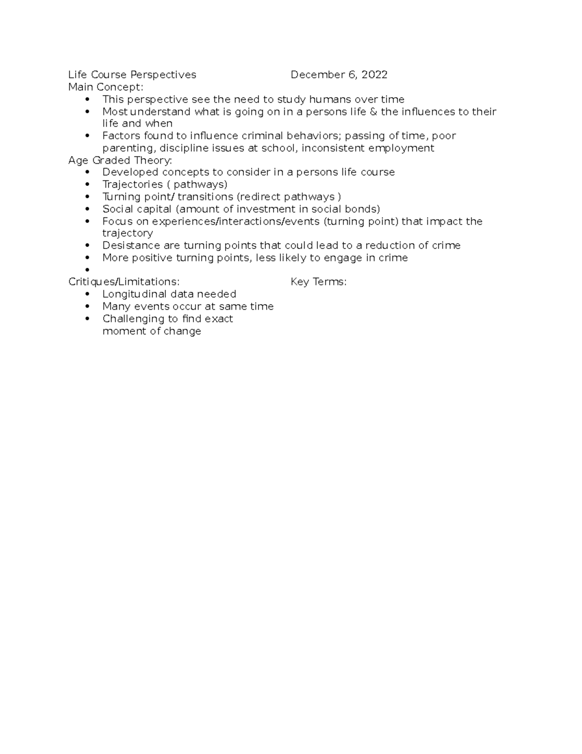 Life course perspectives - Studocu