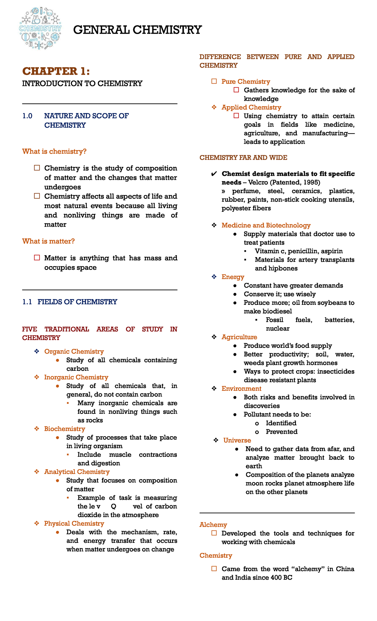 General Chemistry - CHAPTER 1: ####### INTRODUCTION TO CHEMISTRY ...