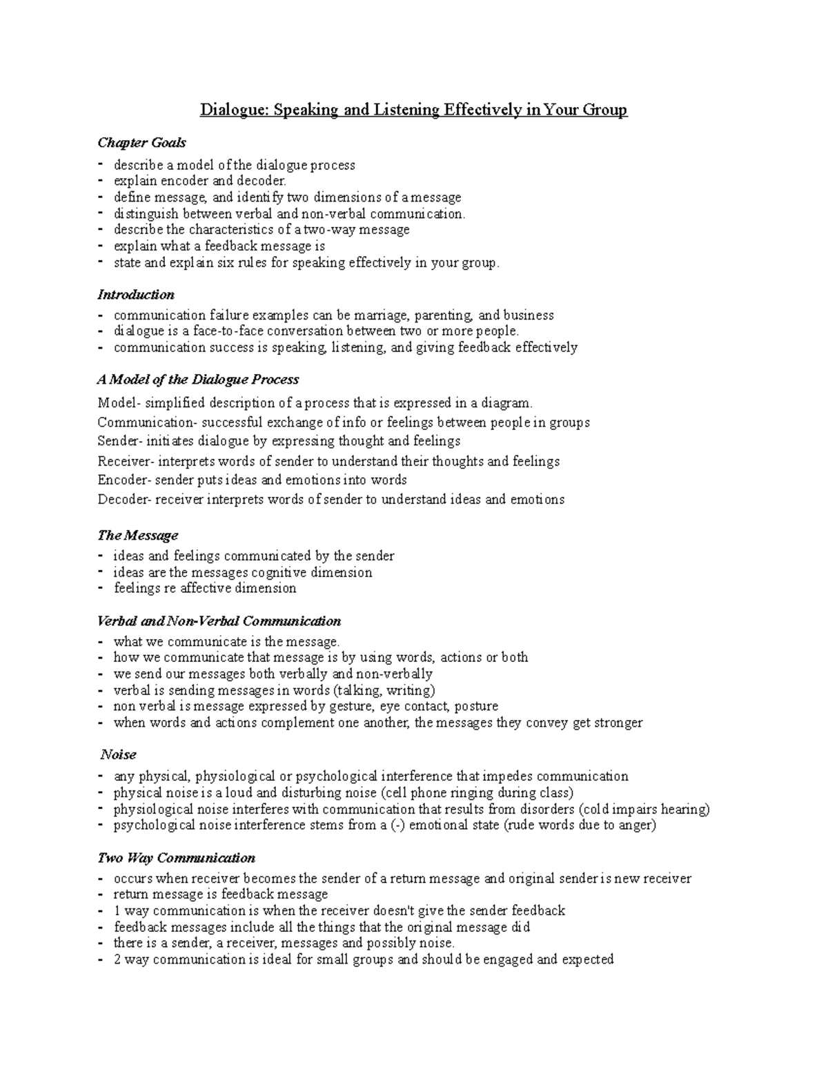 Dialogue: Speaking and Listening Effectively in Your Group - define ...