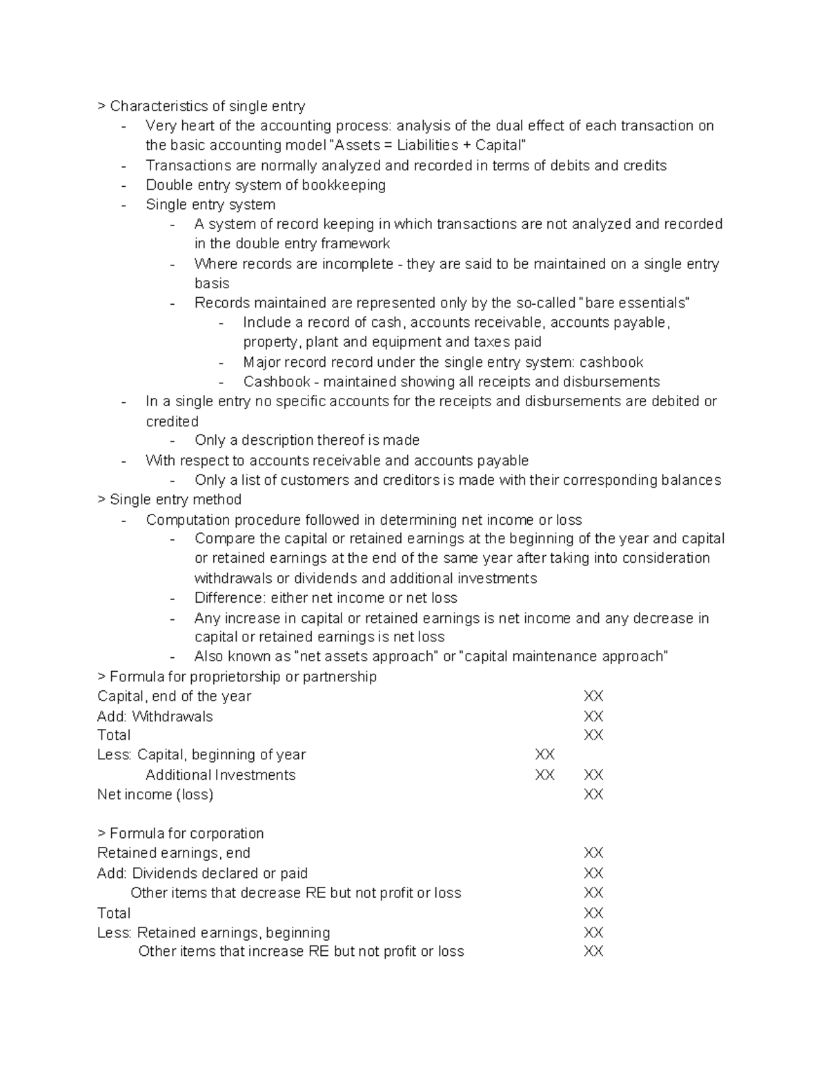 Chapter-15 -Single-Entry BSA - > Characteristics of single entry - Very ...