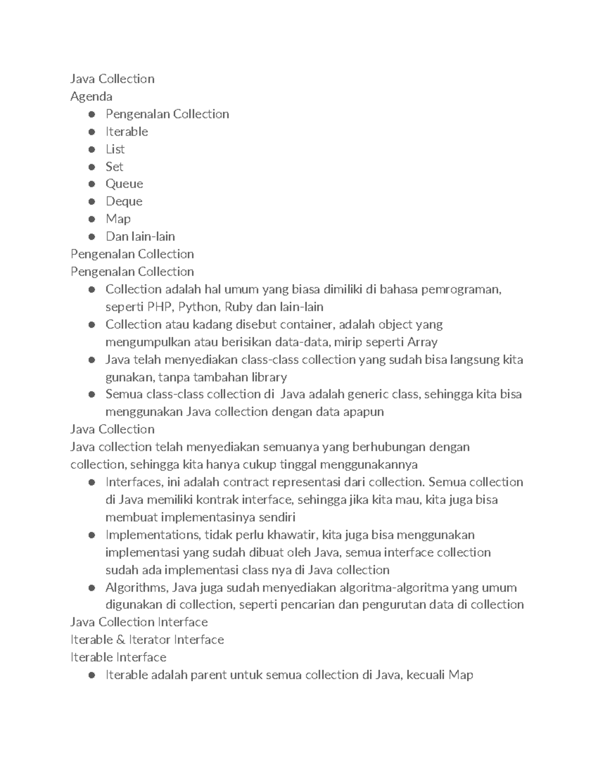 Java Collection notes - Java Collection Agenda Pengenalan Collection ...